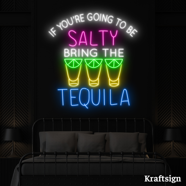 Craftnamesign Tequila Neon Sign, Cocktail Bar LED Sign, Mexican Bar ...