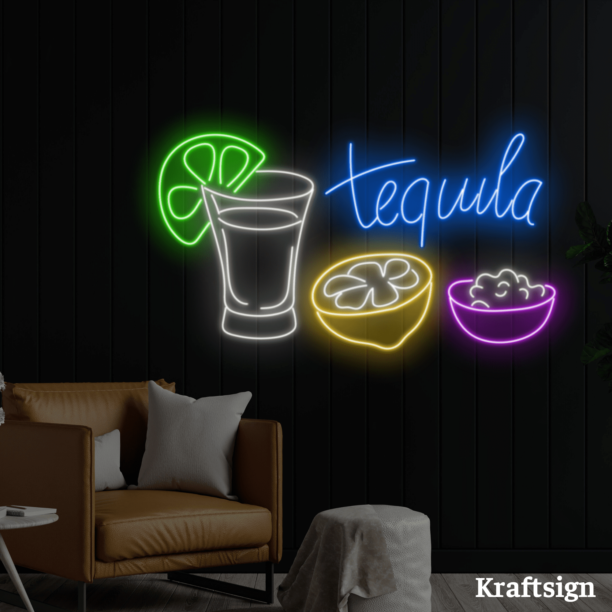 Craftnamesign Tequila Neon Sign, Mexico Restaurant Decor, Bar Club ...