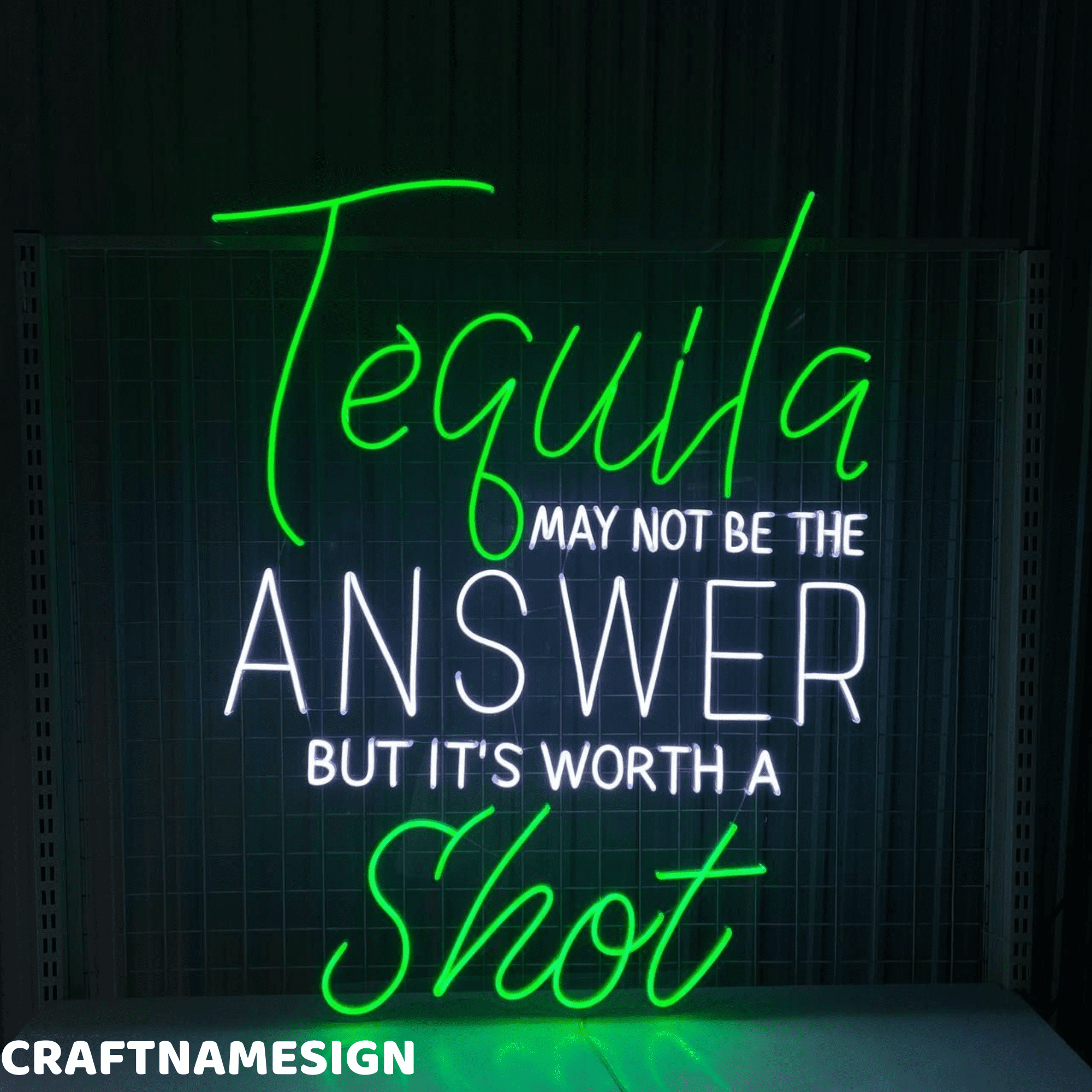 Craftnamesign Tequila Neon Sign, Wine Bar Wall Decor, Mexican Drink ...