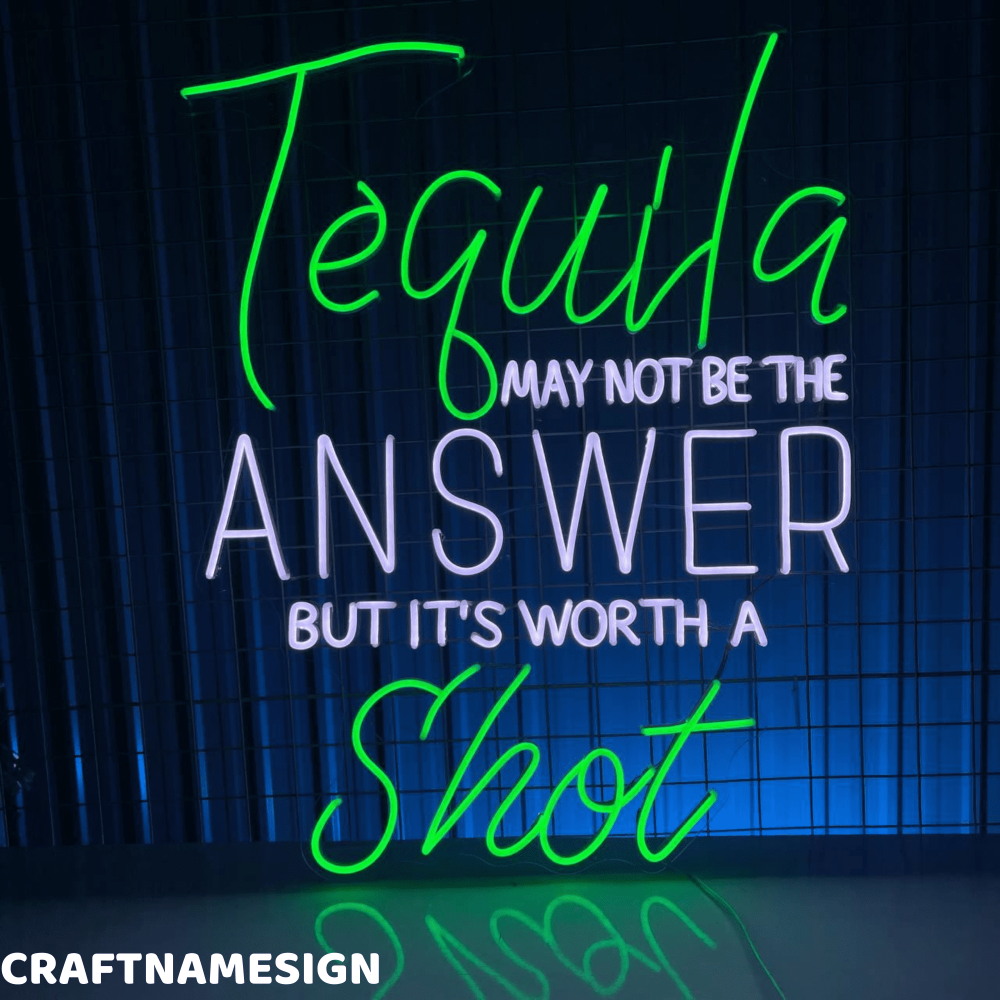 Craftnamesign Tequila Shot Neon Sign, Tequila Cocktail Decor, Cocktail ...