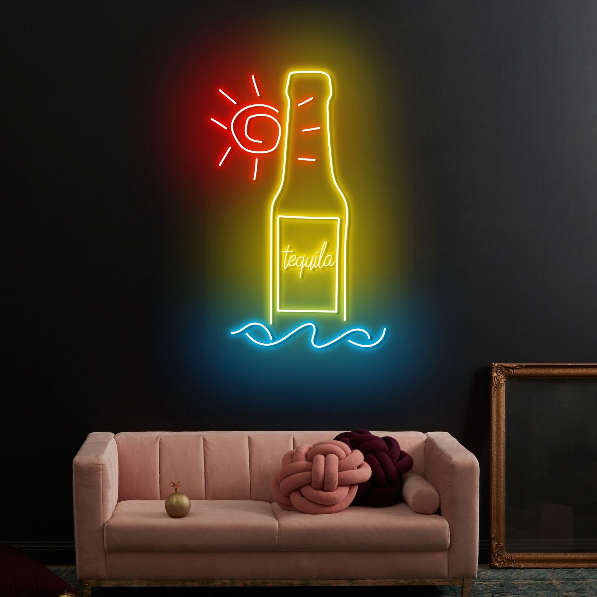 Craftnamesign Tequila Sun Wave Neon Light, Tequila Cocktail Bar Led ...