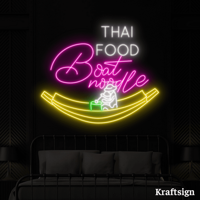 Craftnamesign Thai Food Neon Sign, Boat Noodle Sign, Thai Restaurant ...
