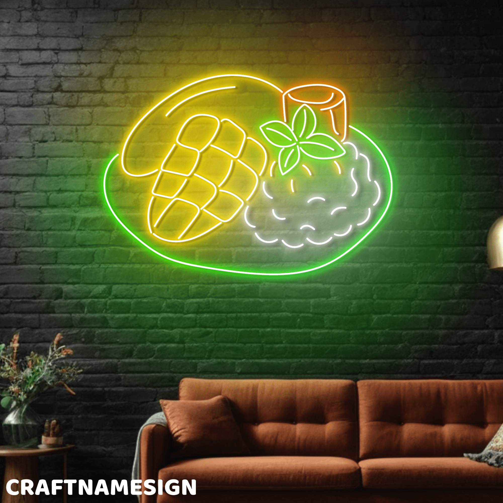 Craftnamesign Thai Mango Sticky Rice Neon Sign, Thai Food Wall Art ...