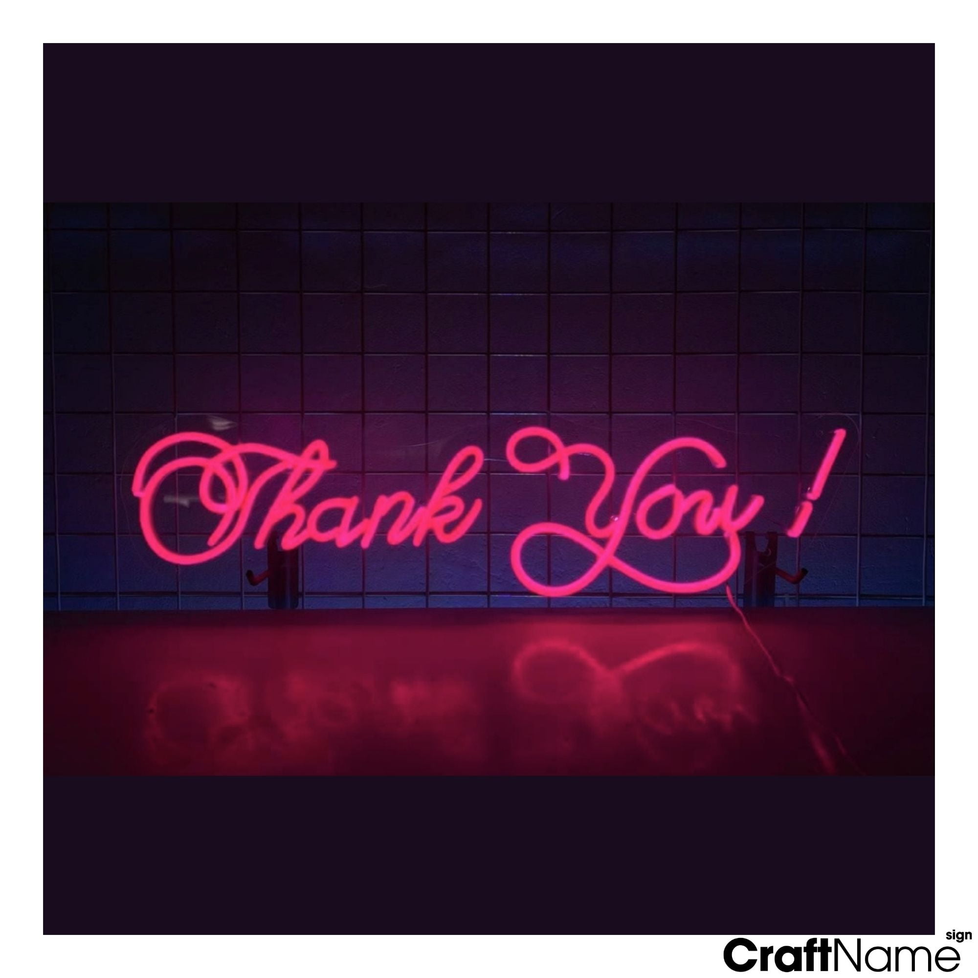 Craftnamesign Thank You Neon Light Sign Wall Art For Store Shop ...