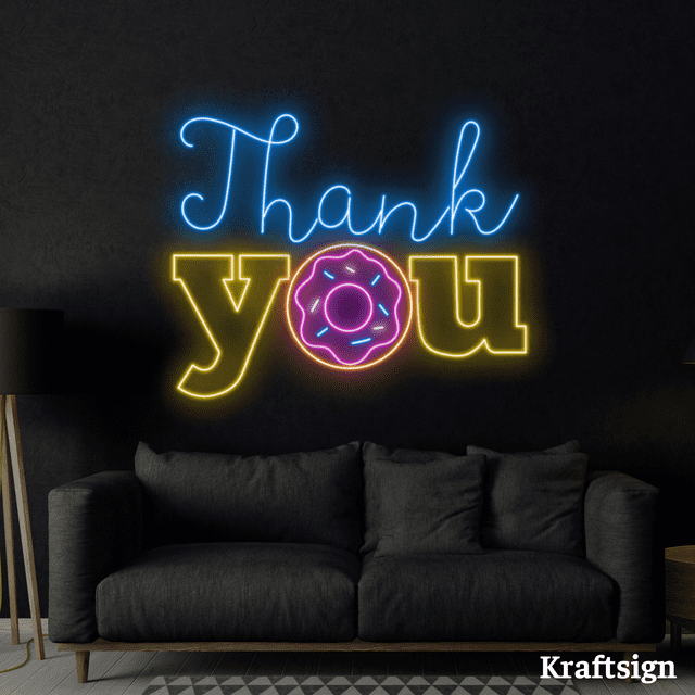 Craftnamesign Thank You Neon Signs, Donut Shop Decor, Bakery LED ...