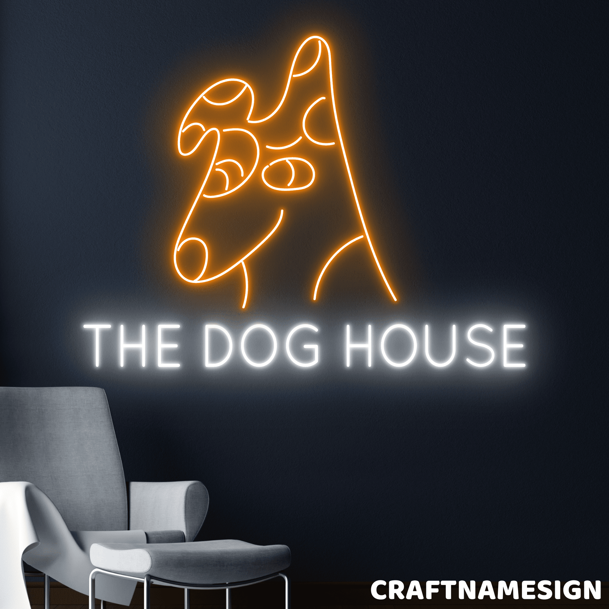 Craftnamesign The Dog House Neon Sign, Dog Room Wall Decor, Pet Shop ...