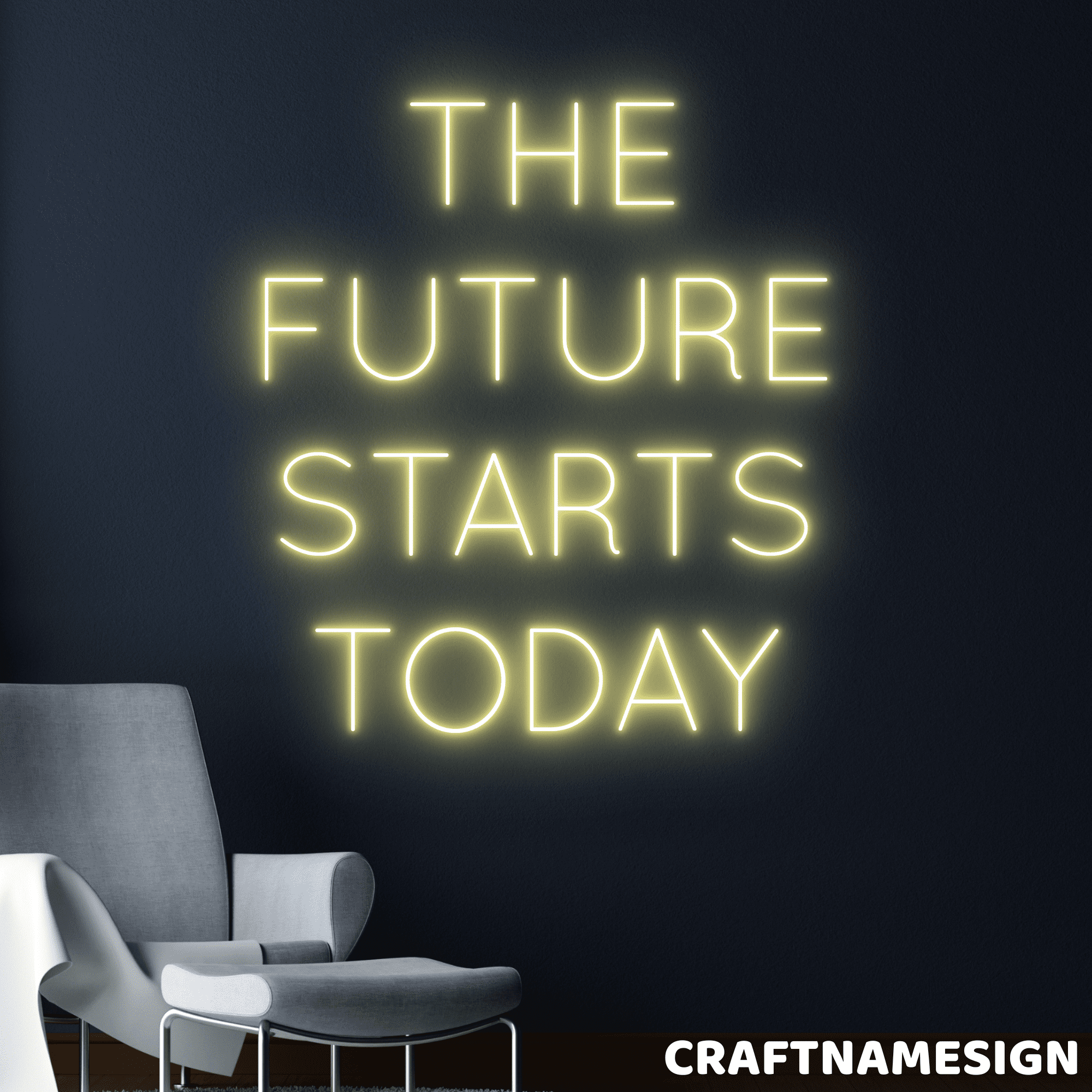 Craftnamesign The Future Starts Today Led Sign, Study Room Wall Decor ...