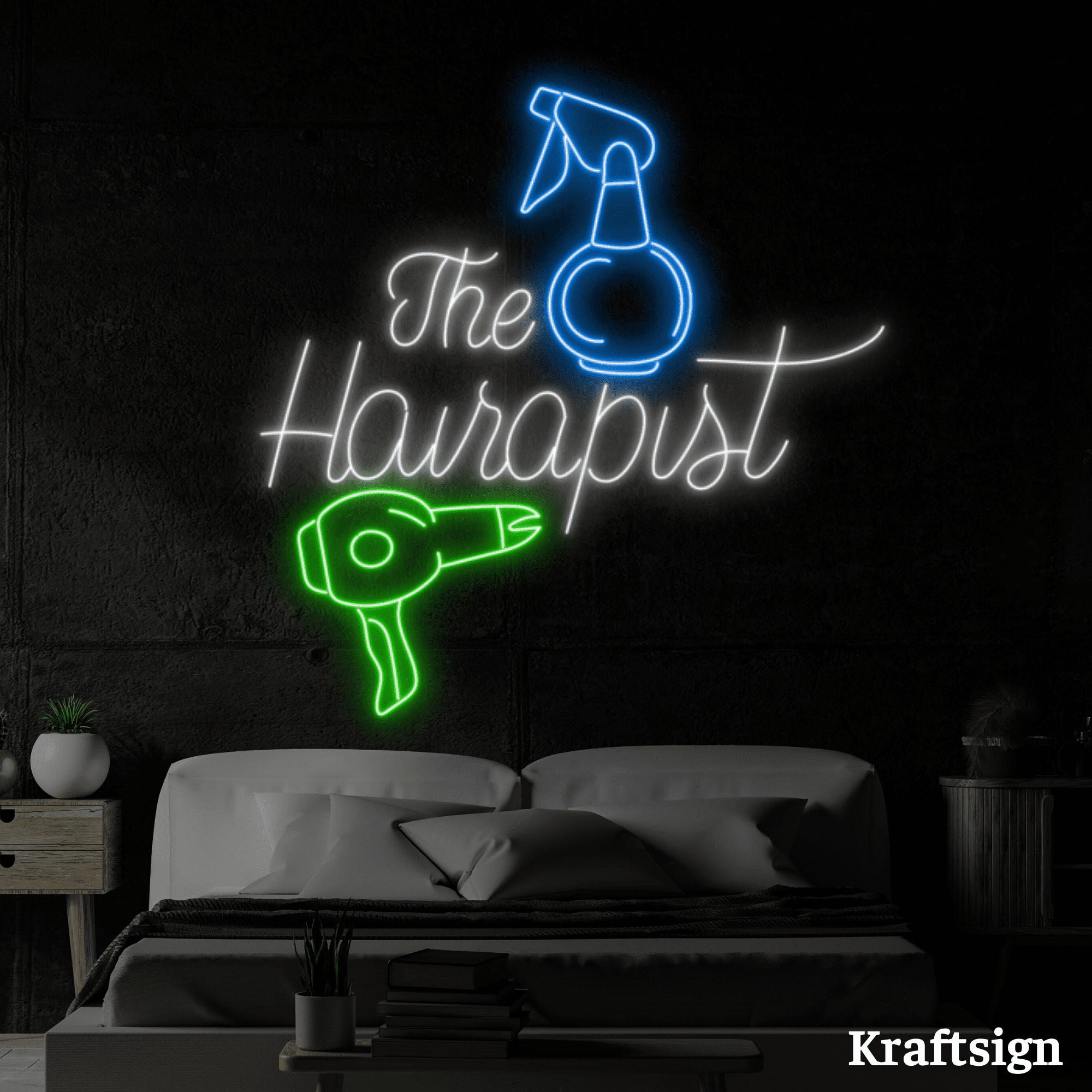 Craftnamesign The Hairapist Neon Sign, Hair Salon Decor, Stylist Hair ...