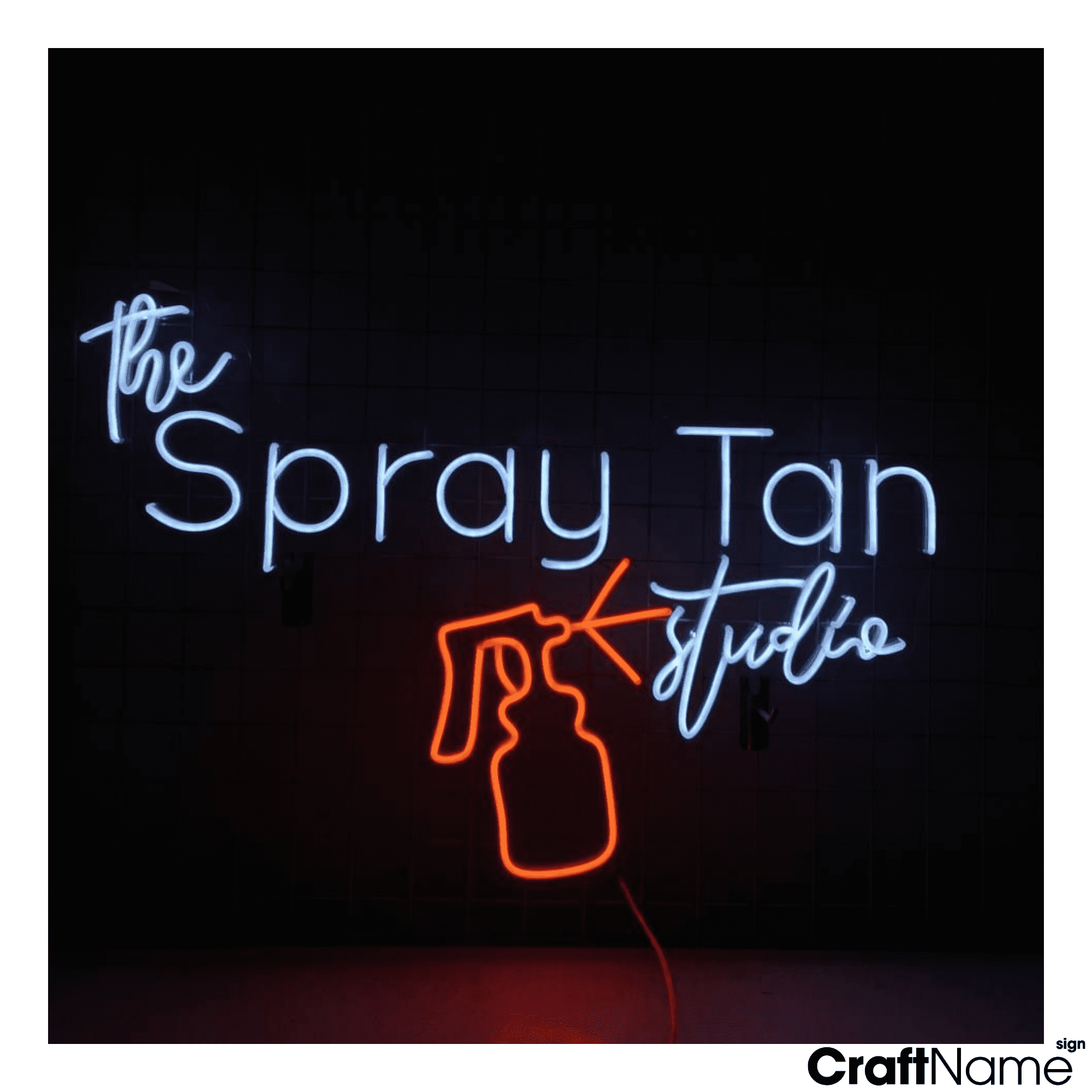 Craftnamesign The Spray Tan Studio Neon Light Wall Art, Tanning Spa LED ...
