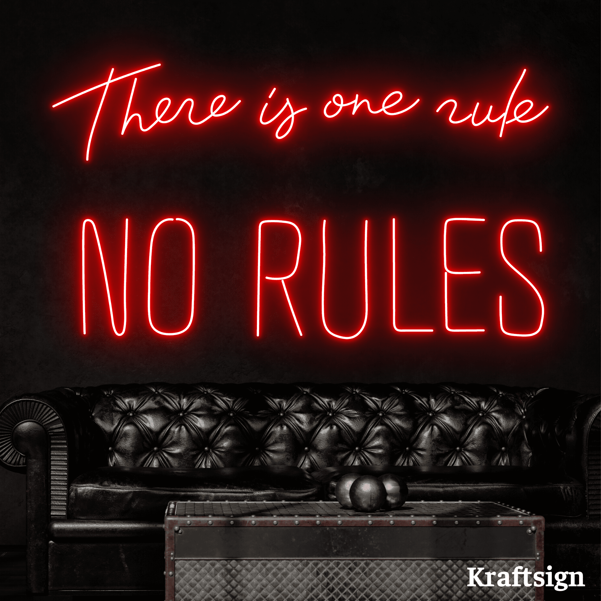 Craftnamesign There Is One Rule Neon Sign, Quote Wall Art, Bar Wall ...