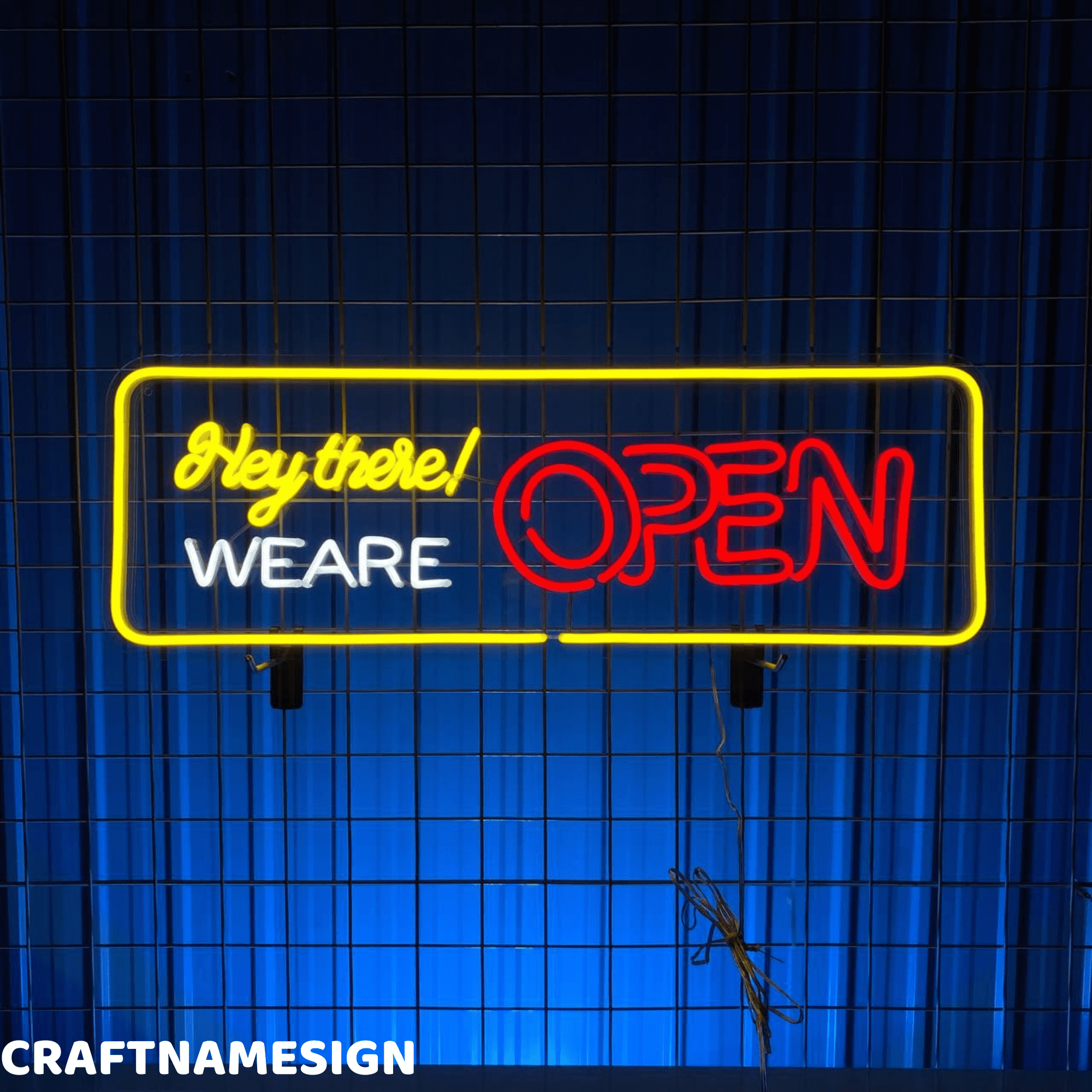 Craftnamesign There We Are Open Neon Sign, Open Store Wall Decor, Bar ...