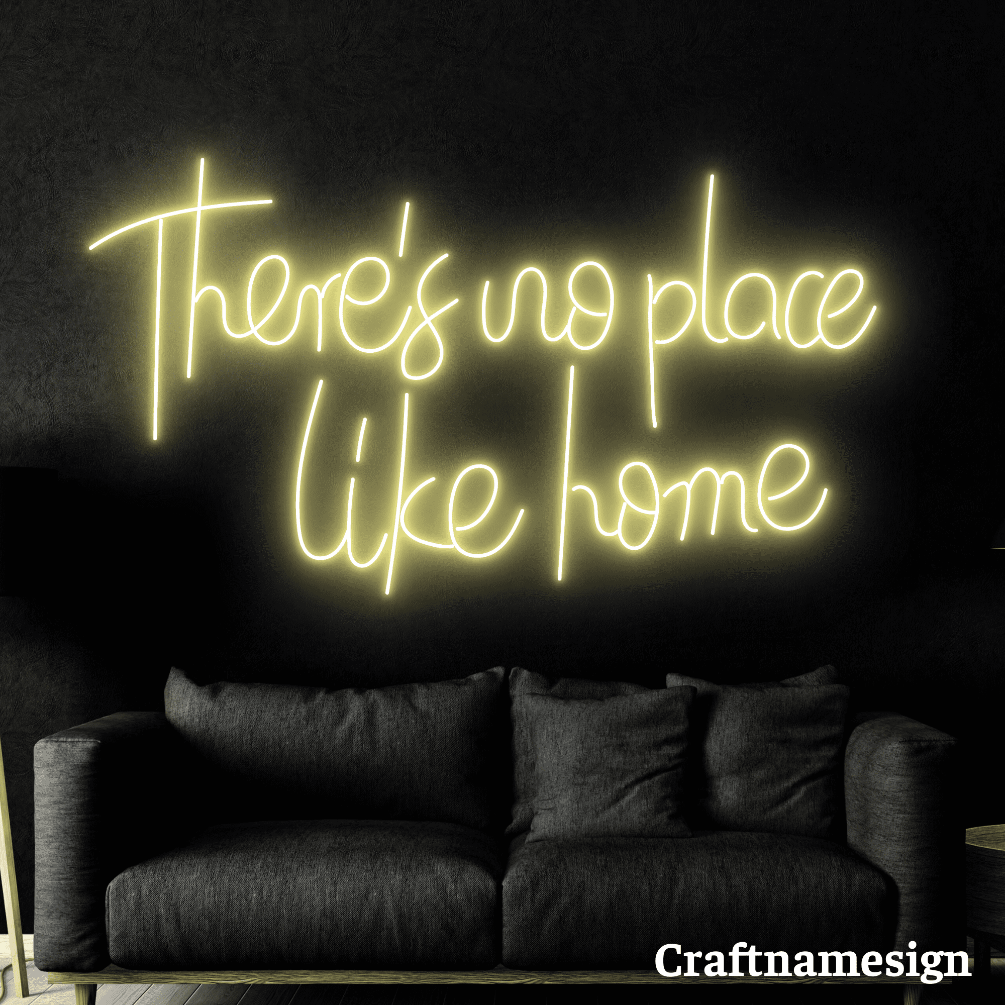 Craftnamesign There's No Place Like Home Neon Sign Bedroom Homestay ...