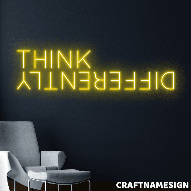 Craftnamesign Think Differently Neon Sign, Classroom Wall Decor, Office ...