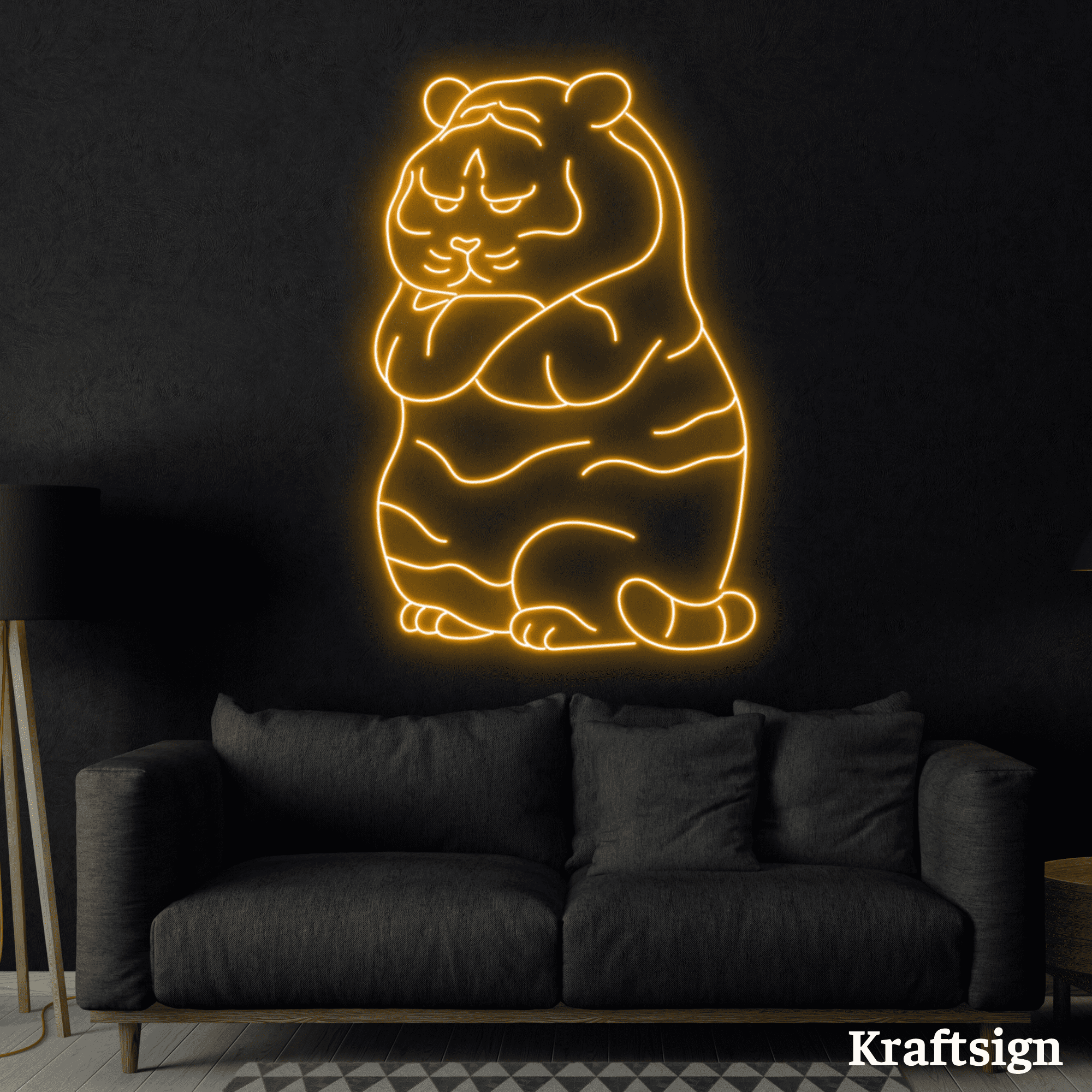 Craftnamesign Tiger Cute Neon Sign, Nursery Kid Room Decor, Tiger LED ...
