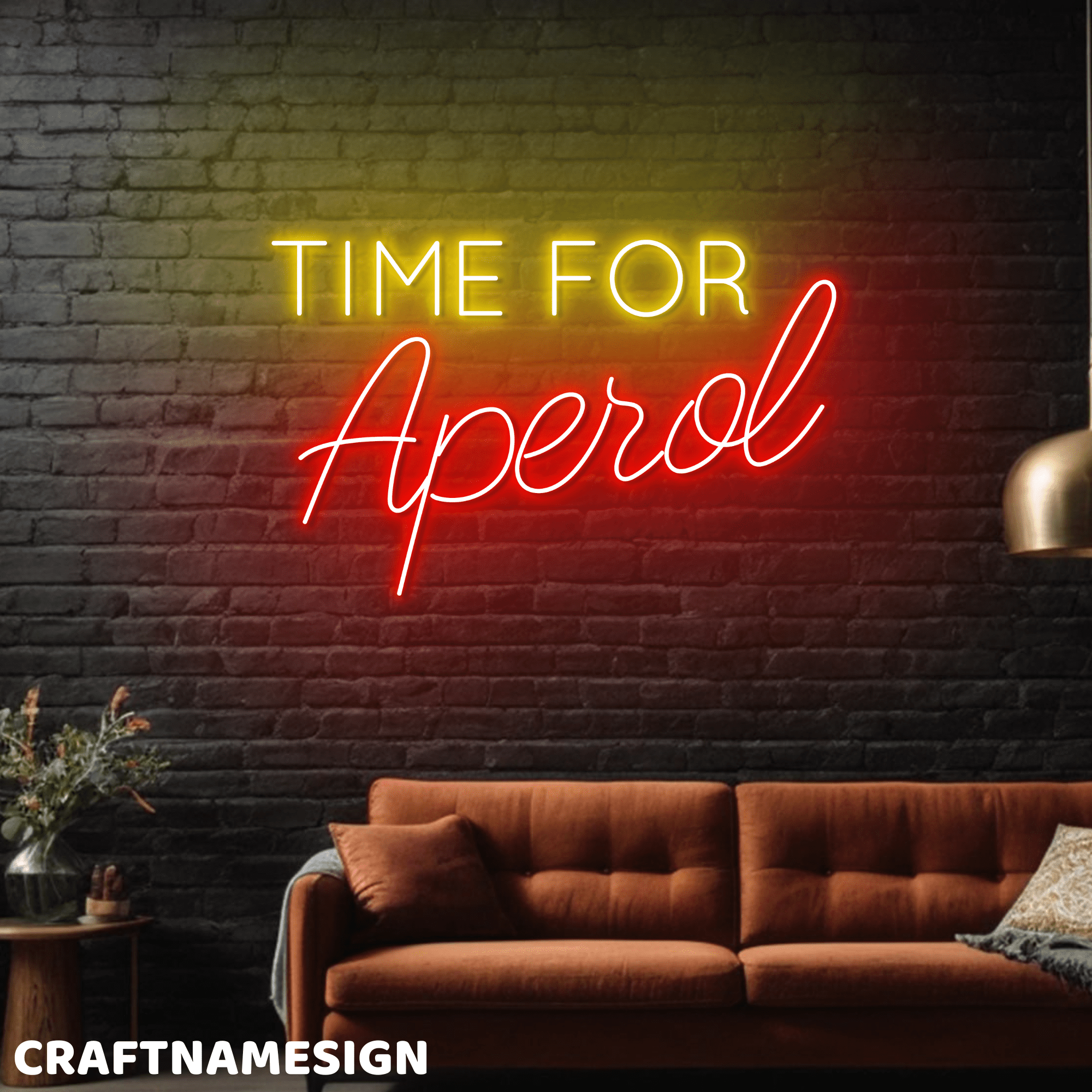 Craftnamesign Time For Aperol Neon Light, Aperol Spritz Wall Art For ...