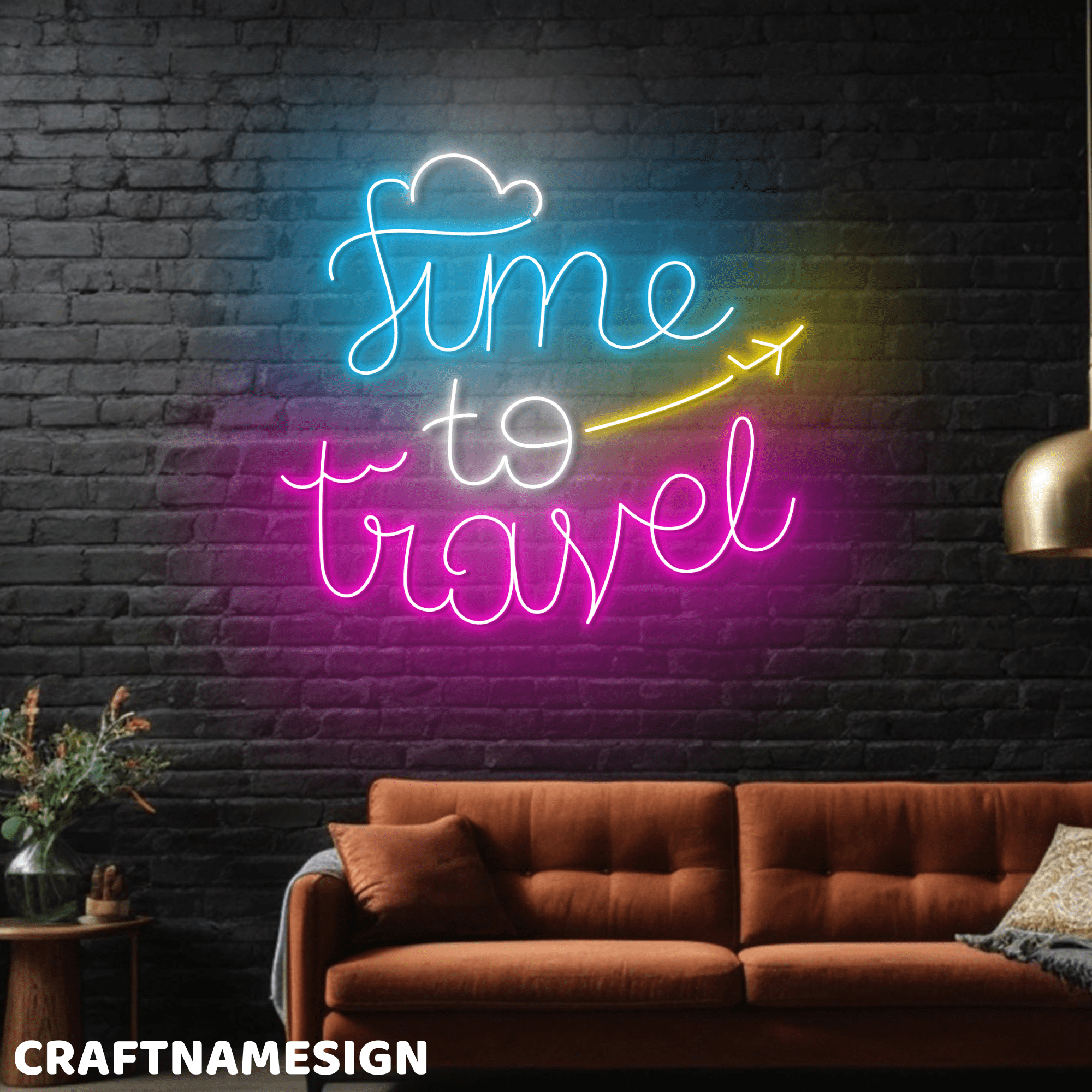 Craftnamesign Time To Travel Neon Light For Luggage Store Shop Wall ...
