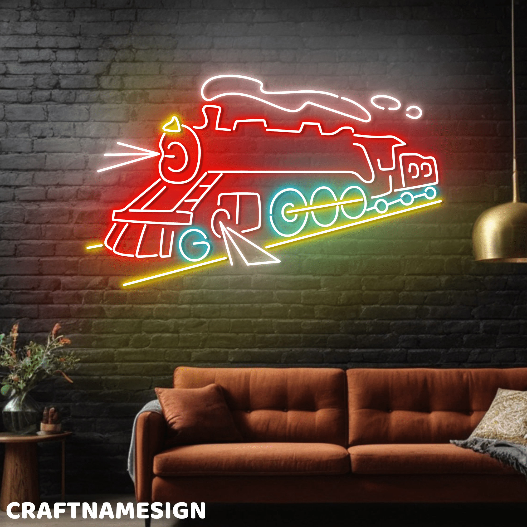 Craftnamesign Train Neon Sign, Vehicle Wall Decor, Store Shop Wall Art ...
