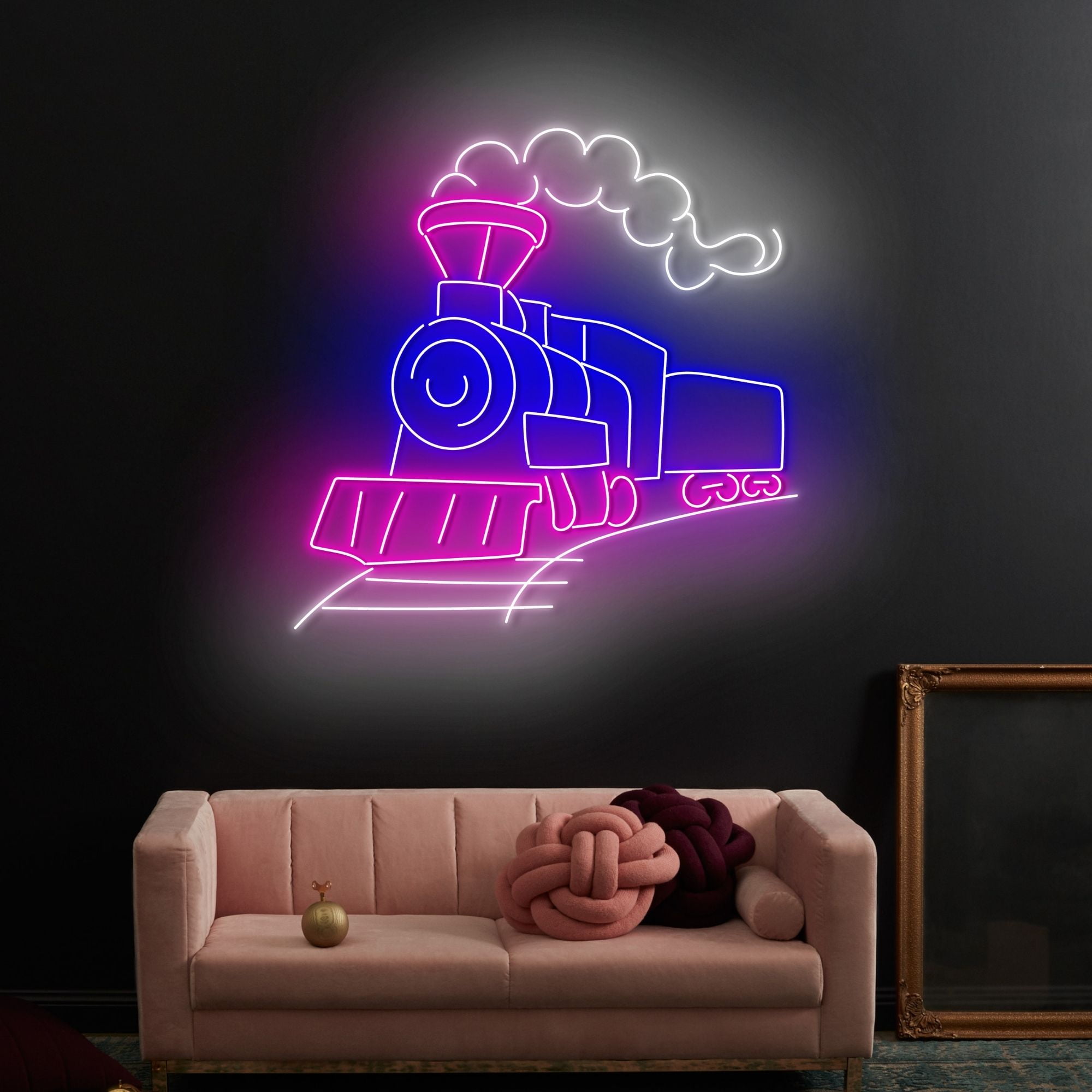 Craftnamesign Train Neon Sign Wall Art, Train Kids Room LED Light ...