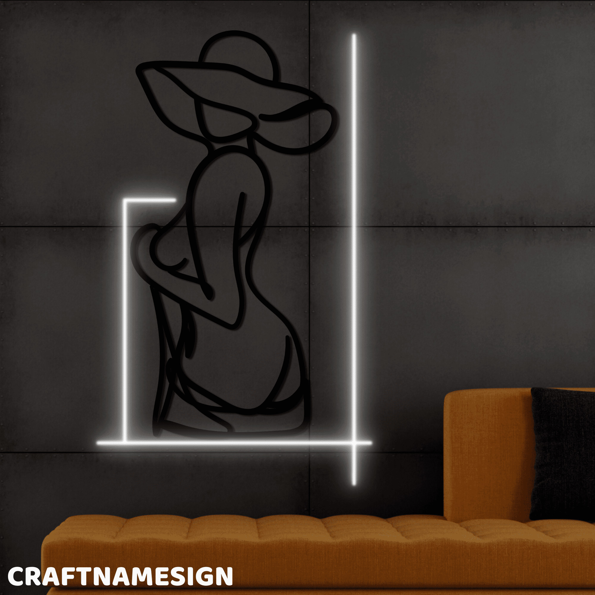 Craftnamesign Trendy Girl Neon Decal, Woman Wall Art, Bedroom Wall ...