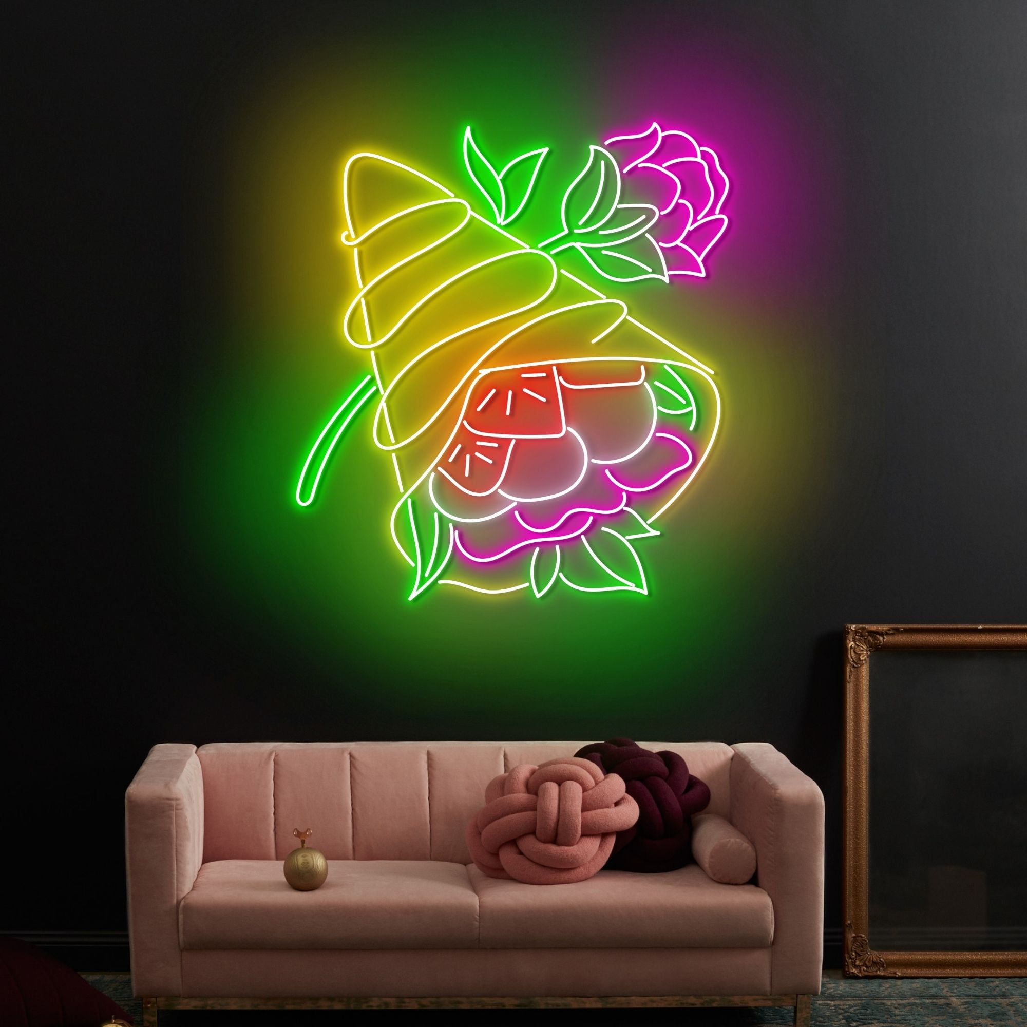 Craftnamesign Triangle Crepe Neon Sign, Flower Crepe Store LED Light ...