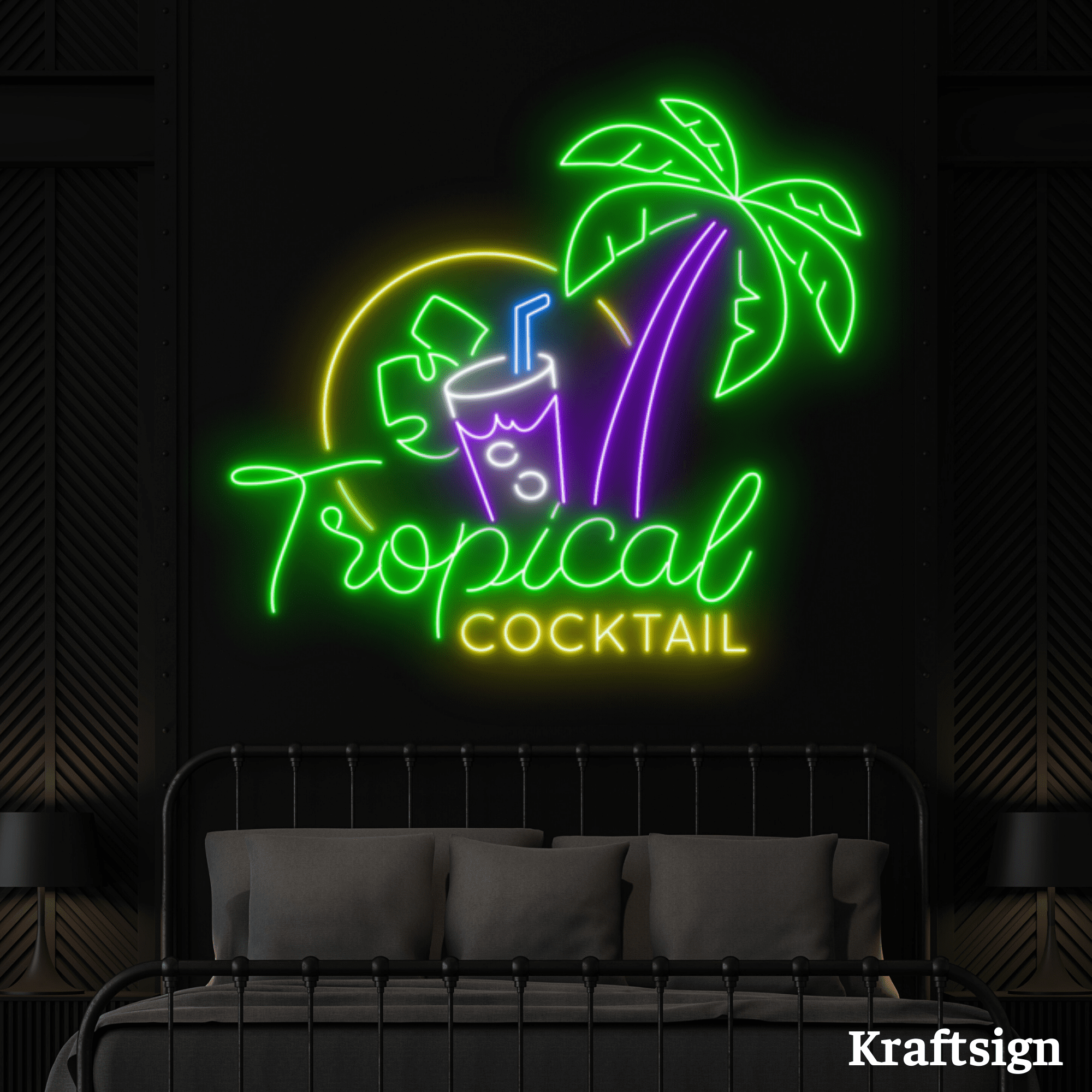 Craftnamesign Tropical Cocktail Neon Sign, Bar LED Sign, Beach Club ...