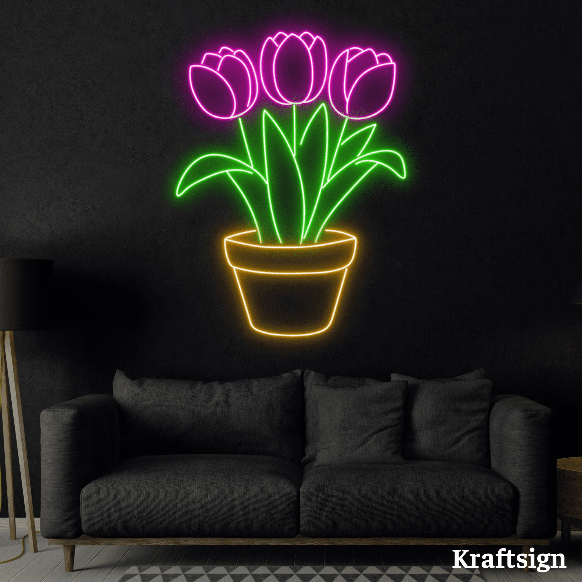 Craftnamesign Tulip Flower Neon Sign, Flower Shop Decor, Tulip Lover ...
