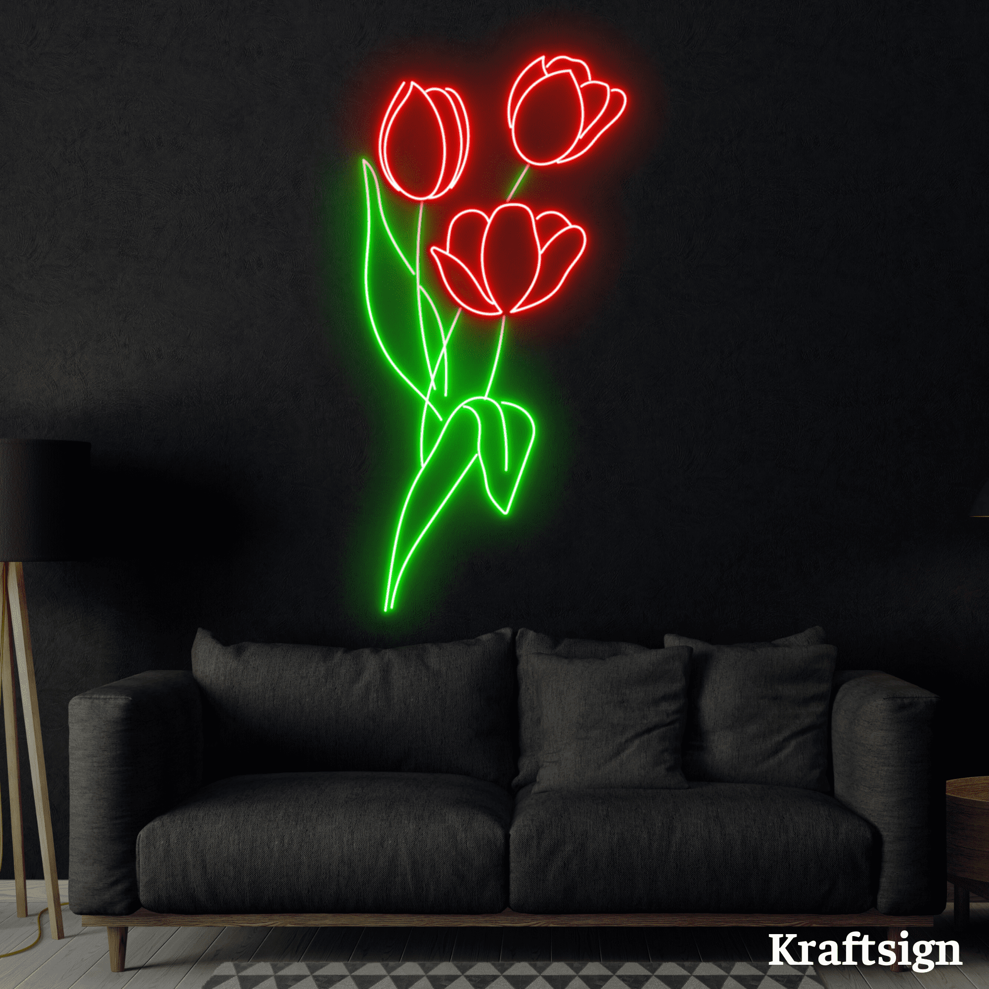Craftnamesign Tulip Flower Neon Sign, Tulip Lover Gifts, Flower Shop ...