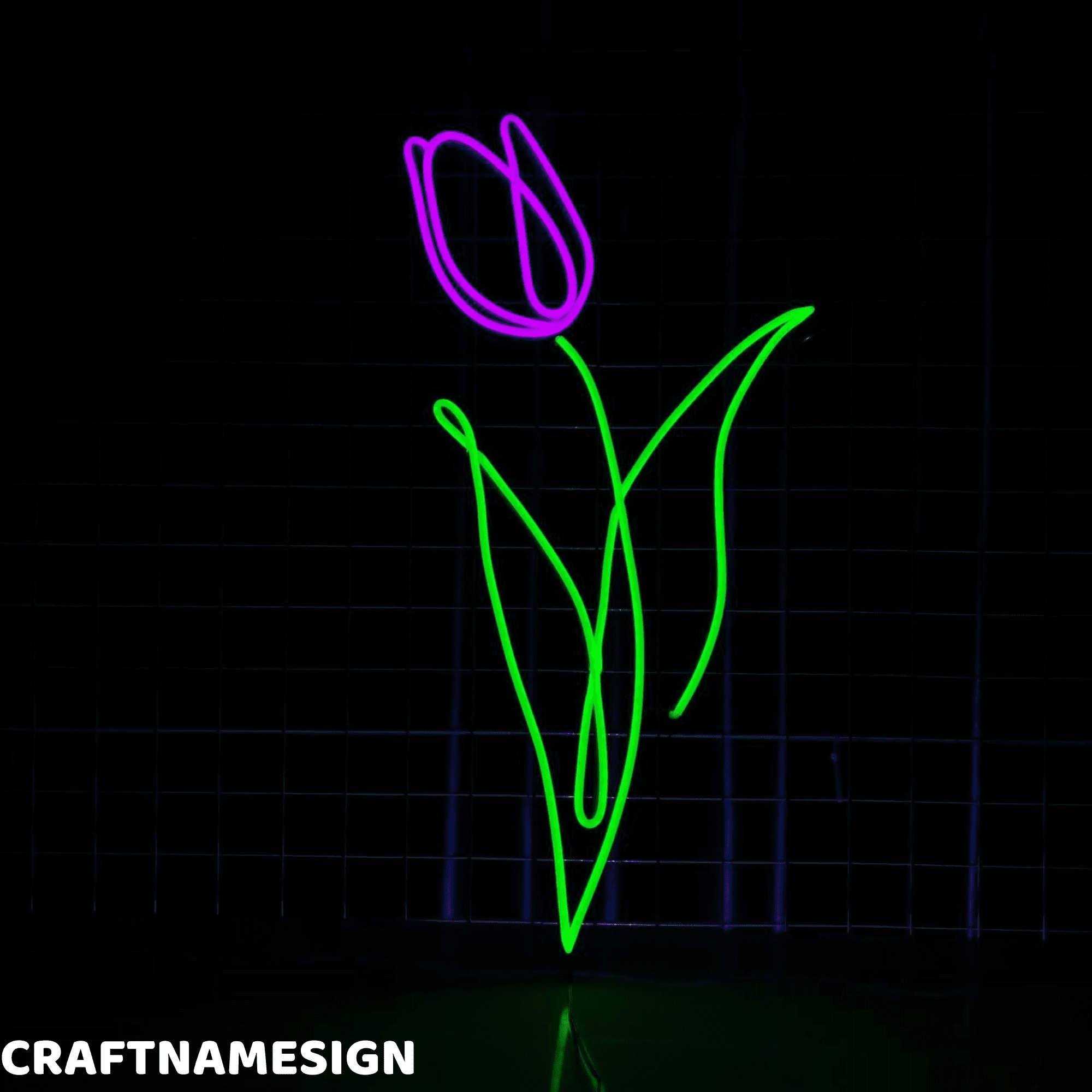 Craftnamesign Tulip Neon Sign, Tulip Netherlands Wall Art, Flower Shop ...