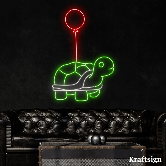 Craftnamesign Turtle Ballon Neon Sign, Nursery Decor, Turtle Lover ...