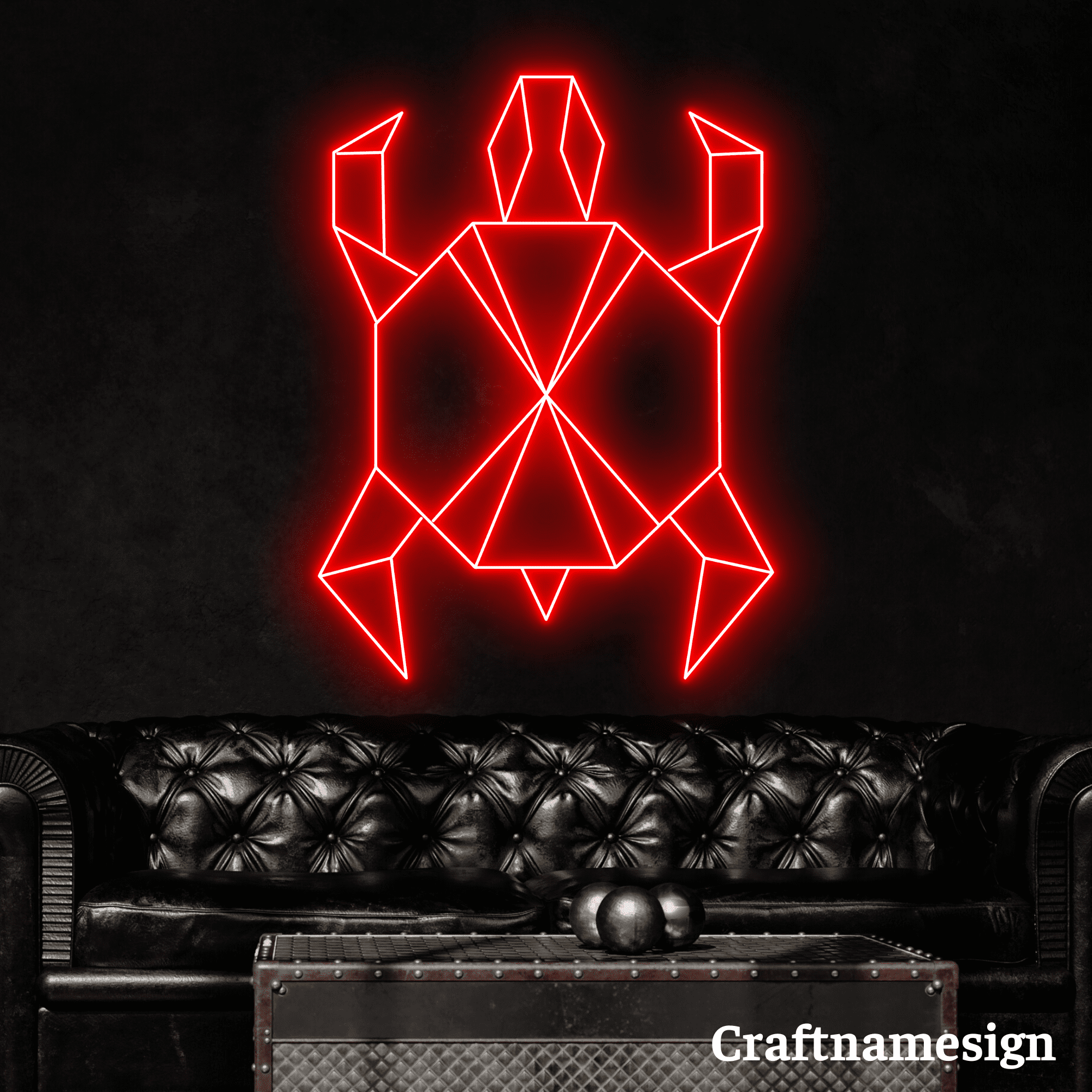 Craftnamesign Turtle Geometric Neon Sign for Kid Room Nursery Bedroom ...