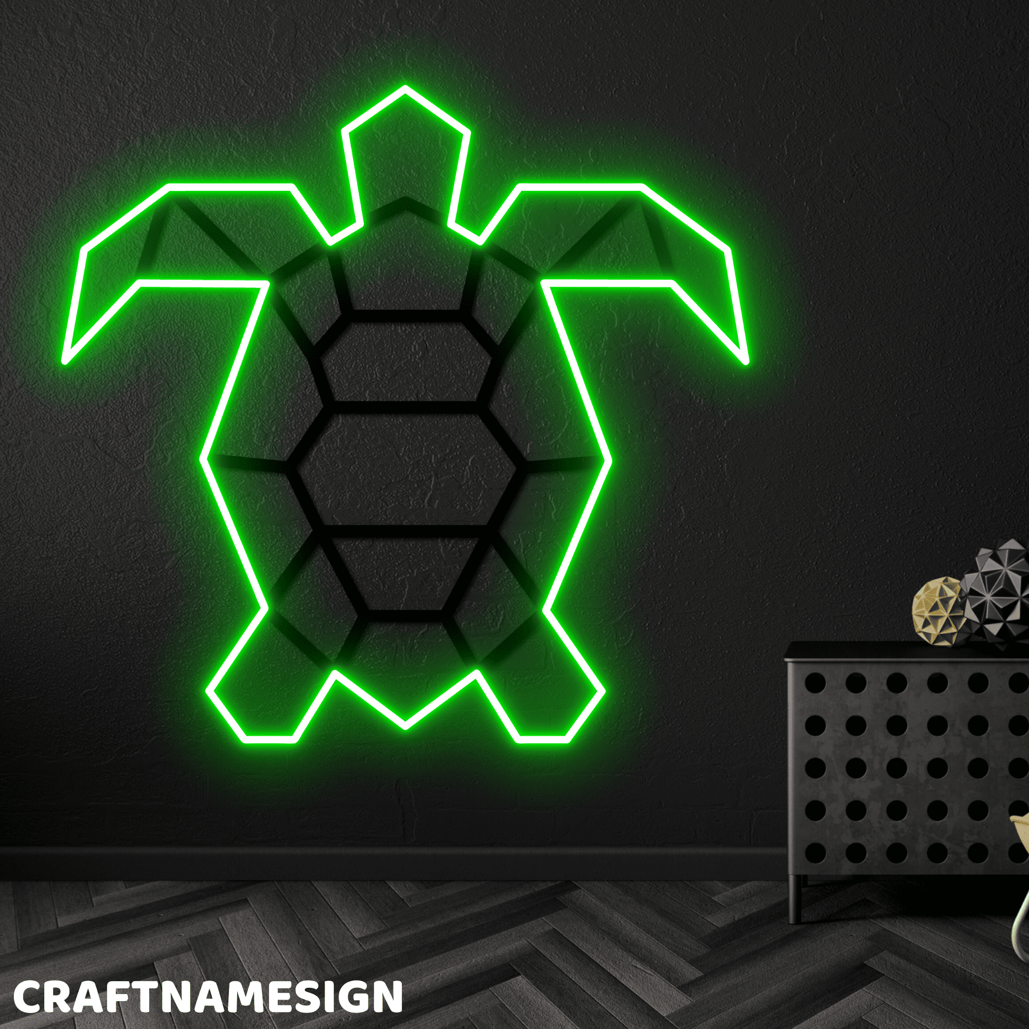 Craftnamesign Turtle Neon Decal, Sea Animal Wall Art, Bedroom Wall ...