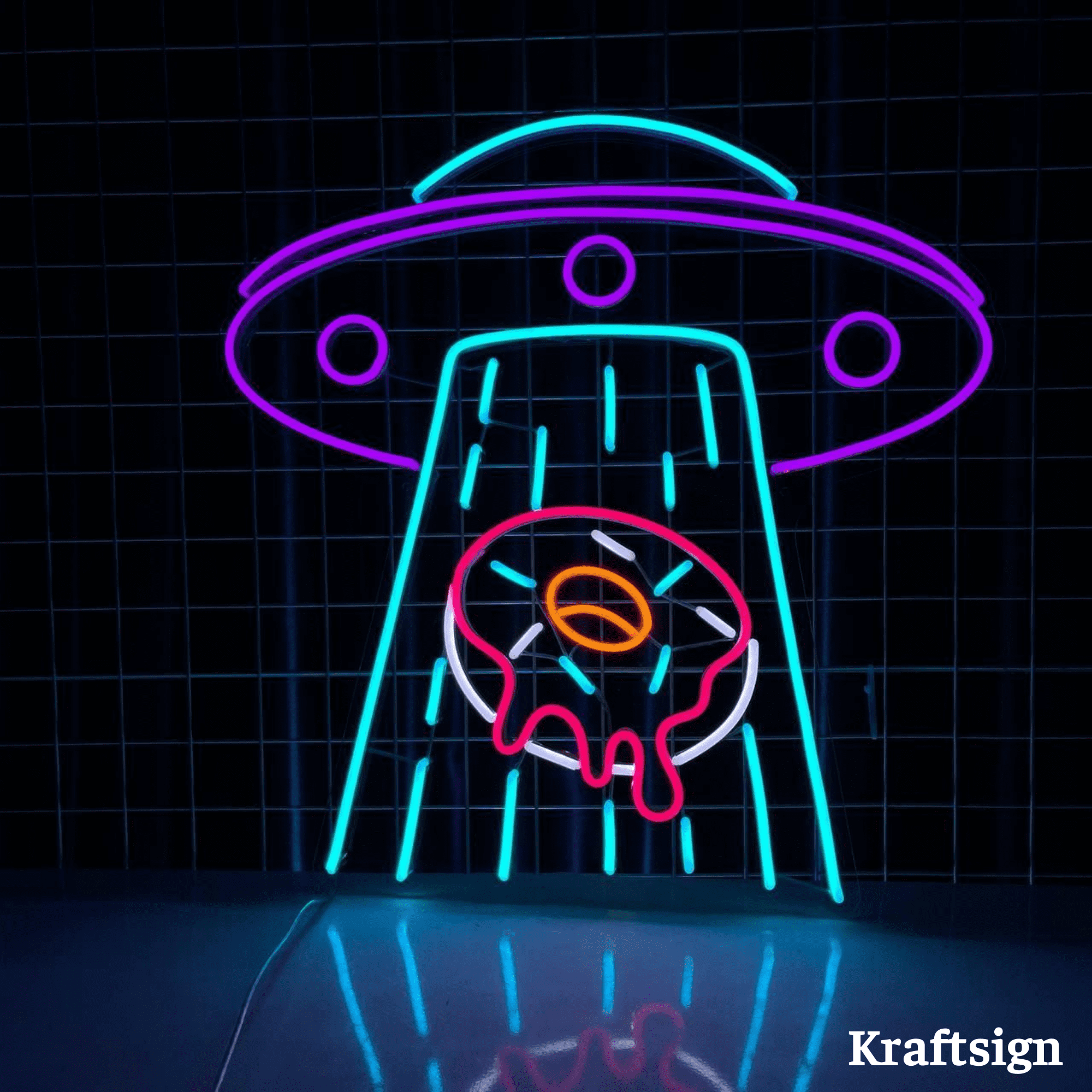 Craftnamesign UFO Abundant Donut Neon Sign, Donut LED Sign, Bakery ...