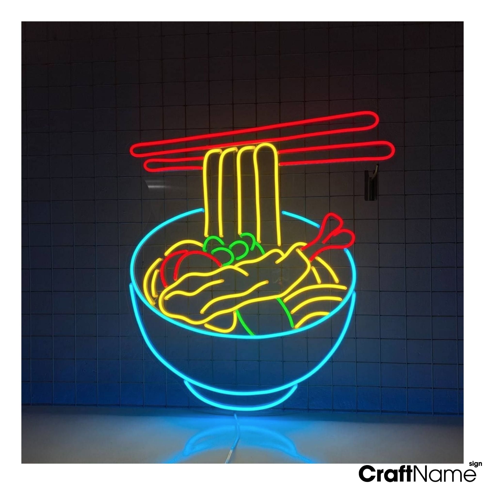Craftnamesign Udon Neon Light Up, Restaurant Wall Art, Japanese Noodle ...