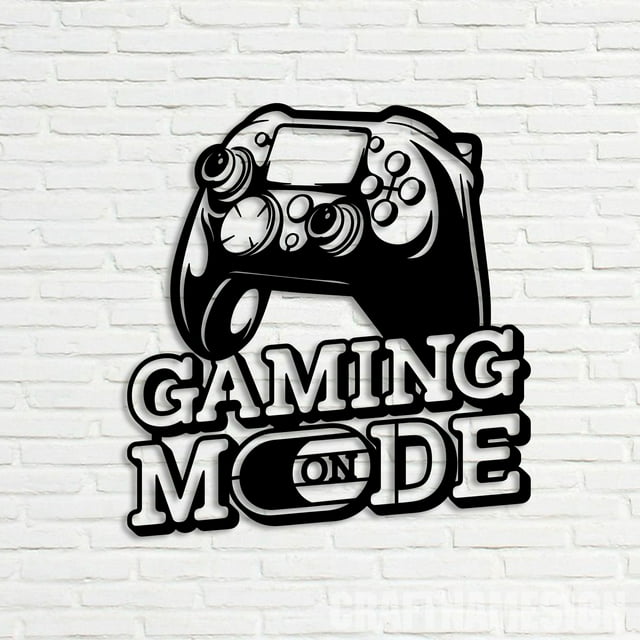 Craftnamesign Video Game Controller Metal Wall Art LED Light, Game Room ...