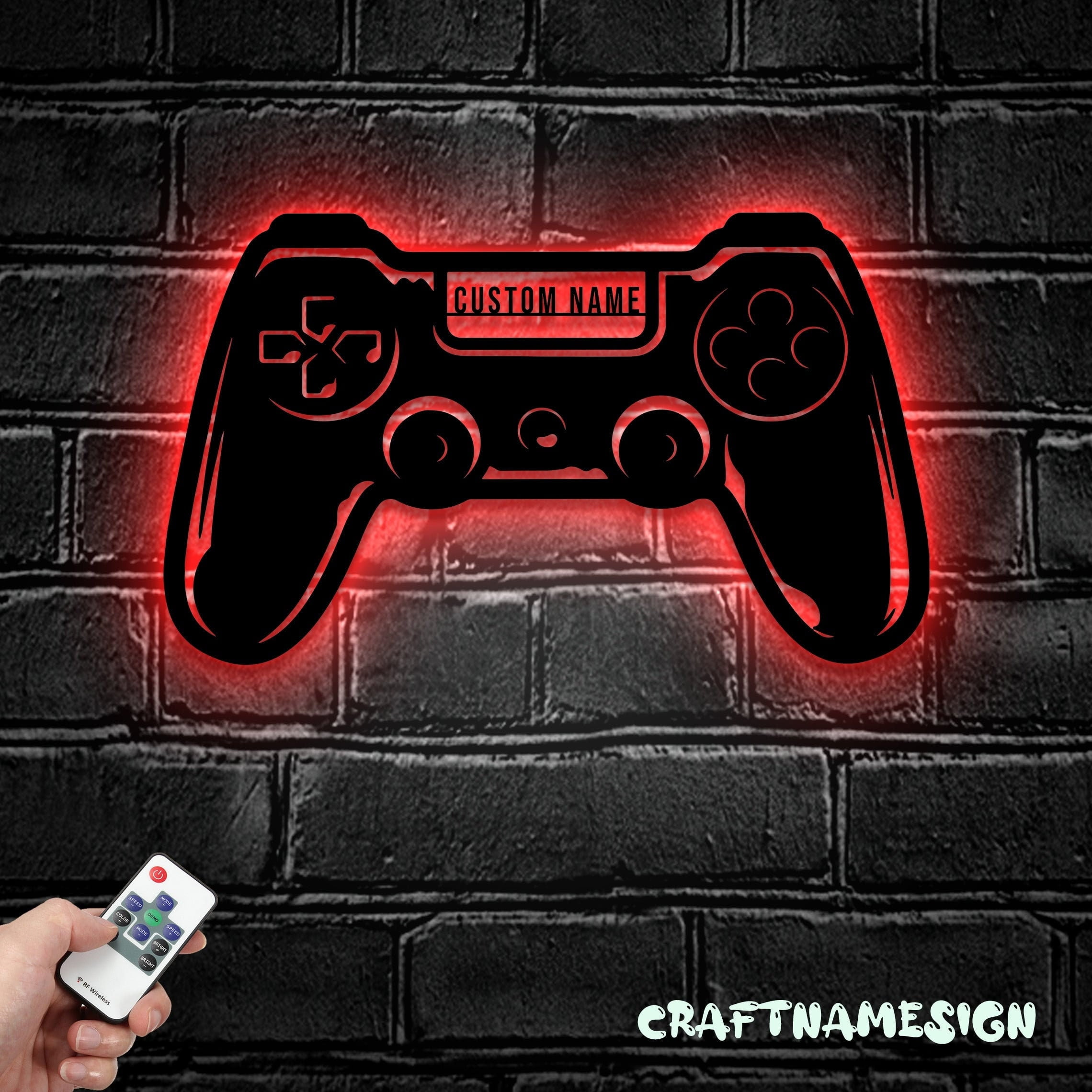 Craftnamesign Video Game Metal Sign LED Light, Custom Gamer Name Sign ...