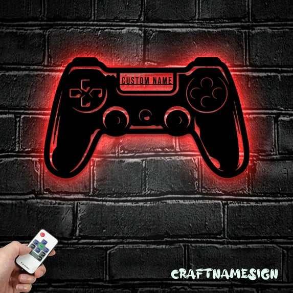 Craftnamesign Video Game Metal Sign LED Light, Custom Gamer Name Sign ...