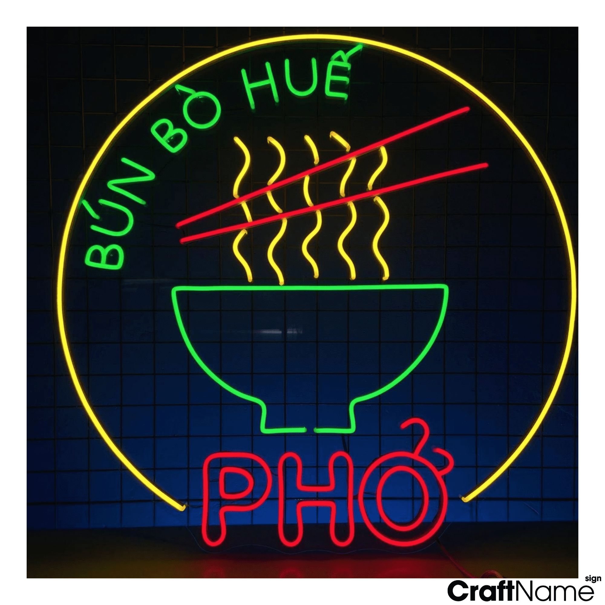 Craftnamesign Vietnamese Pho Neon Light For Traditional Asian ...