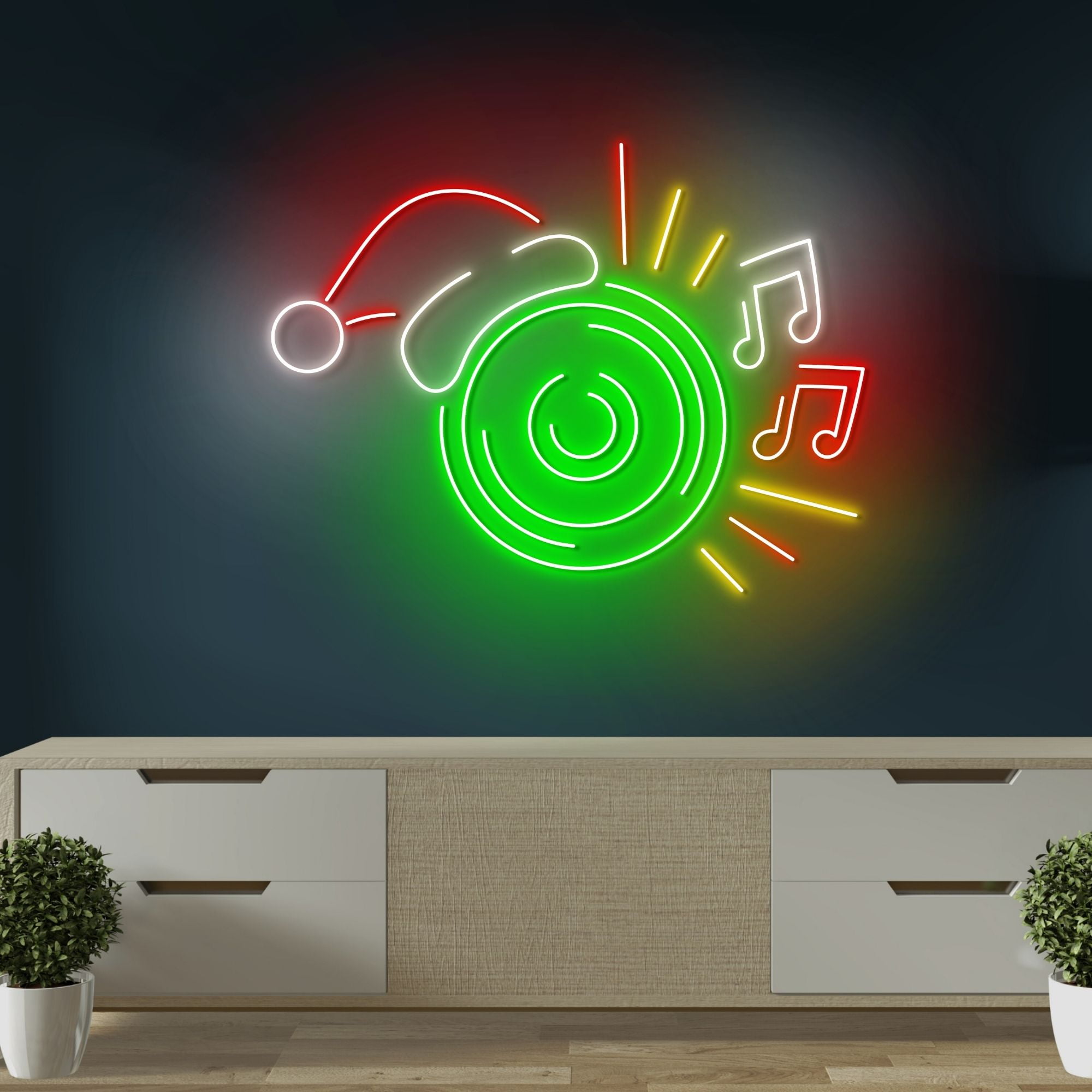 Craftnamesign Vinyl Record Neon Sign, Christmas LED Light, Music Room ...