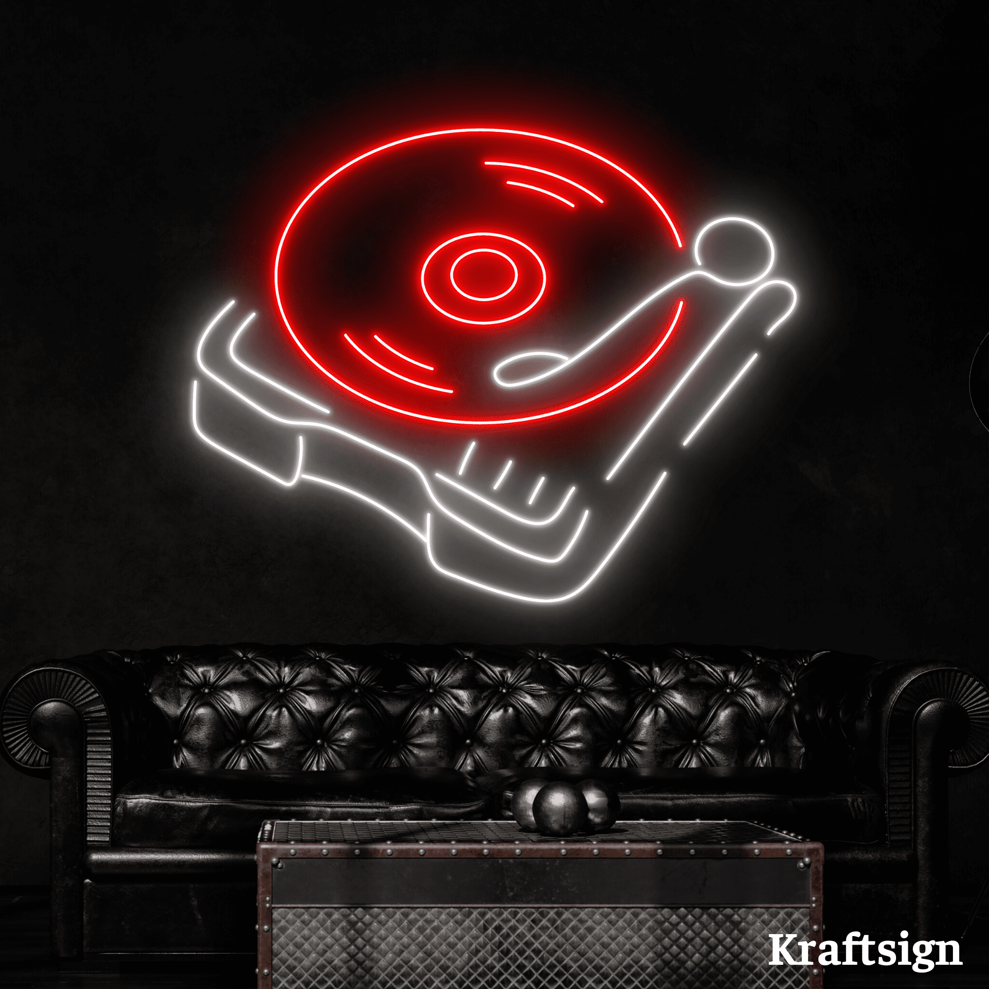 Craftnamesign Vinyl Record Neon Sign, Music Studio Decor, Vinyl Record ...