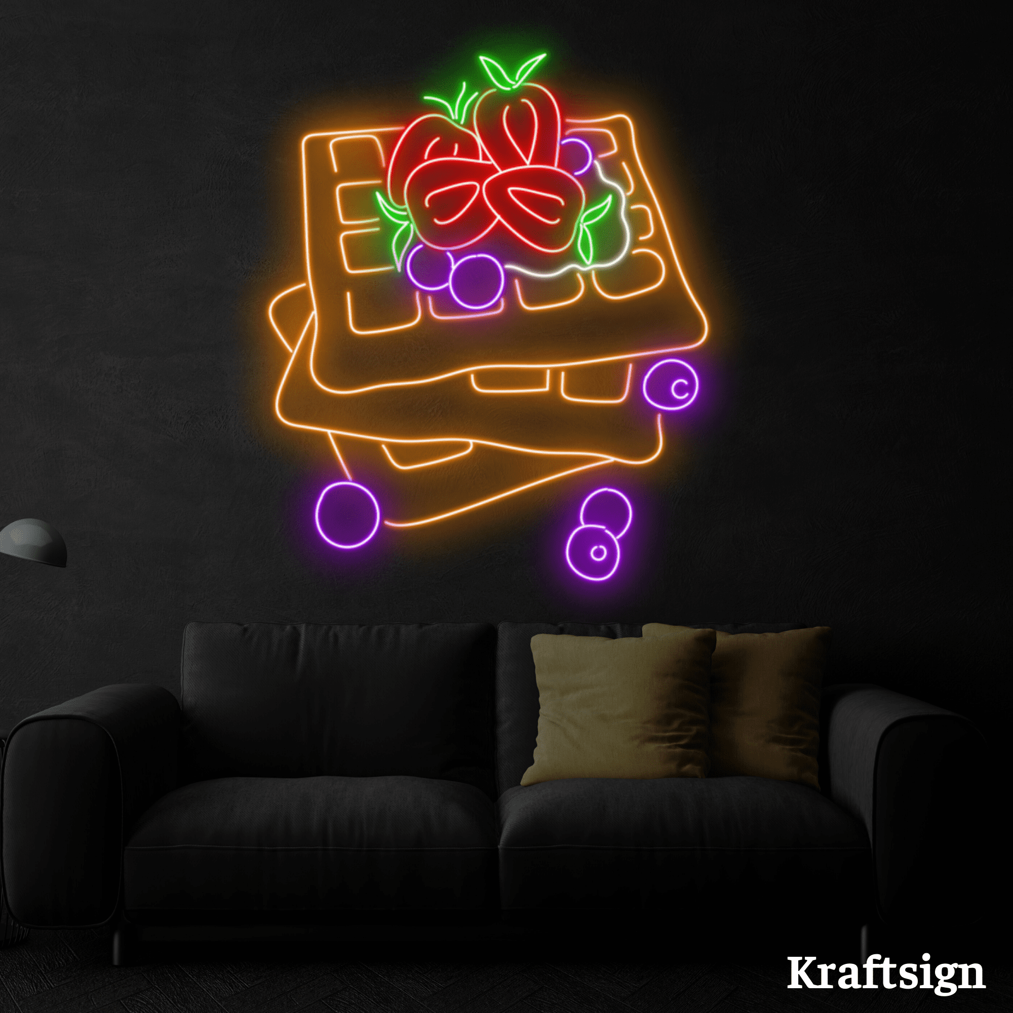 Craftnamesign Waffle Cakes Neon Sign, Bakery Decor, Cake Shop LED Signs ...