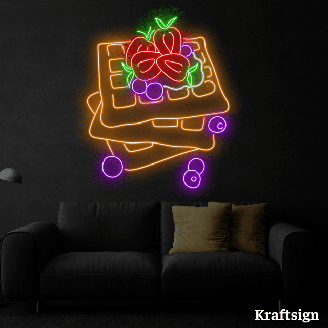 Craftnamesign Waffle Cakes Neon Sign, Bakery Decor, Cake Shop LED Signs ...