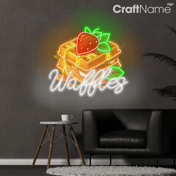 Craftnamesign Waffles Led Light for Waffles Shop Decor, Bakery Store ...