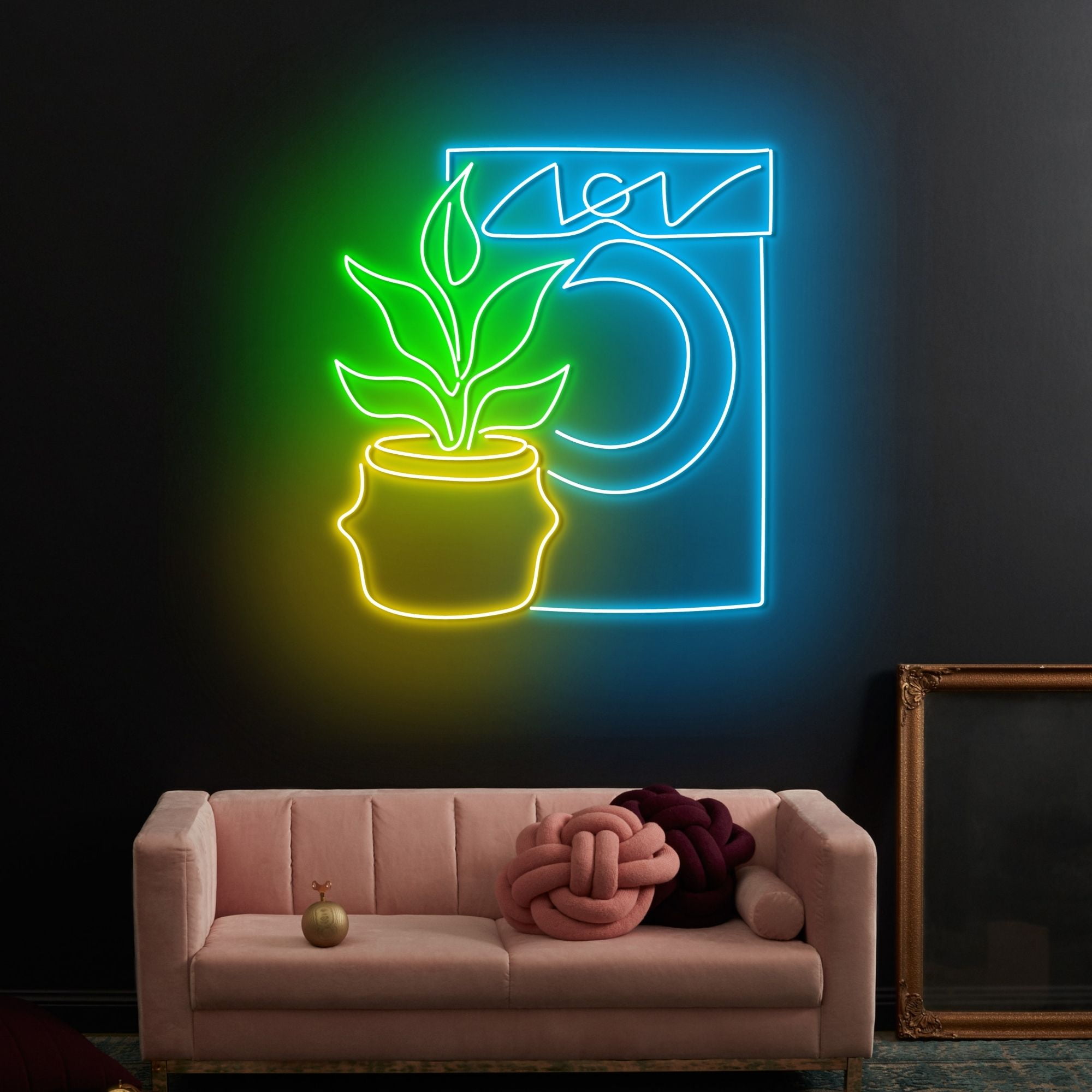 Craftnamesign Washing Machine Neon Light, Laundry Room LED Decor ...