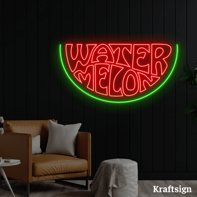 Craftnamesign Watermelon Neon LED Sign, Fruit Shop Decor, Kitchen Art ...