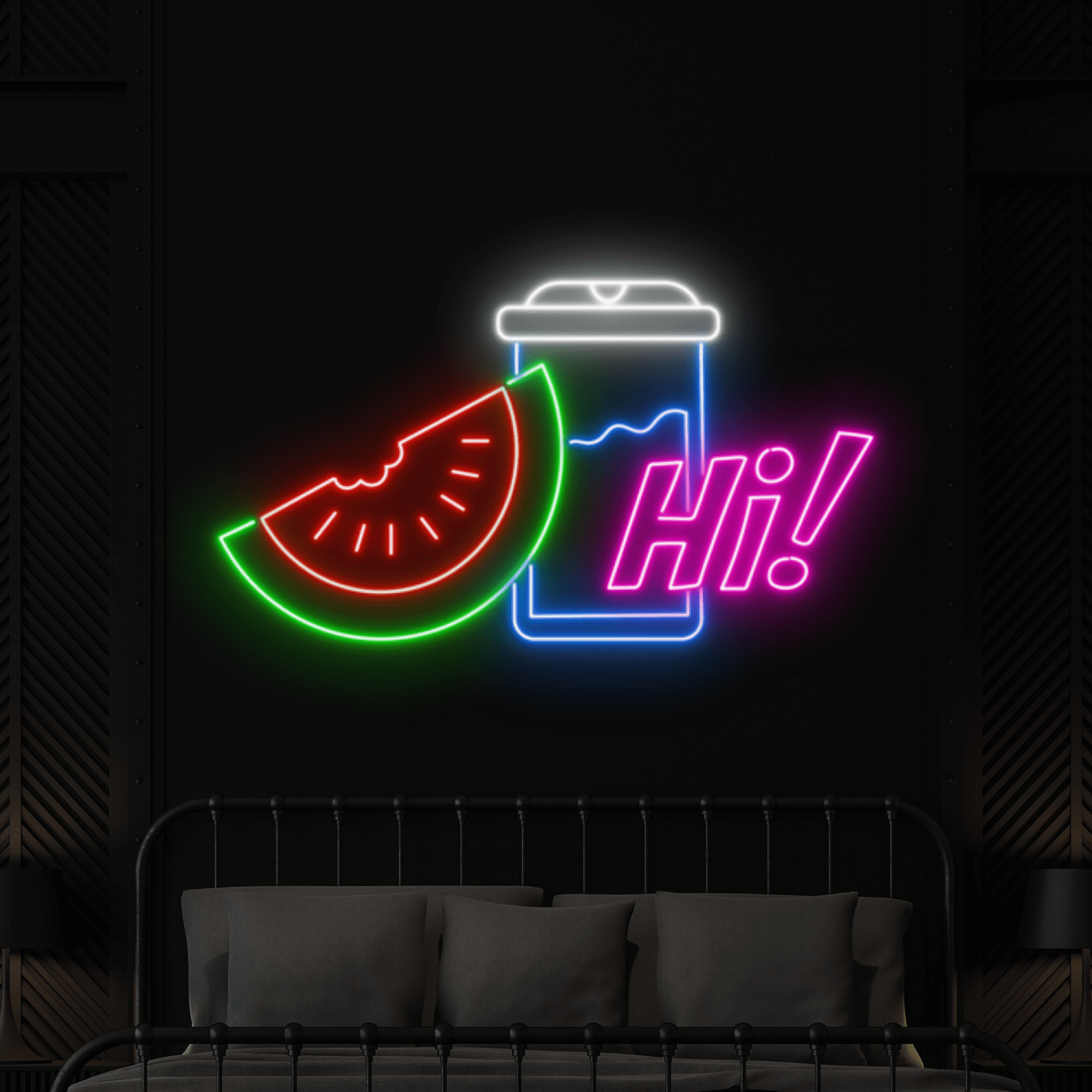 Craftnamesign Watermelon Neon Sign, Fruit Shop Decor, Juice Shop LED ...