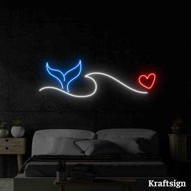 Craftnamesign Wave Neon Sign, Bedroom Decor, Beach Sign, Kid Room Wall ...