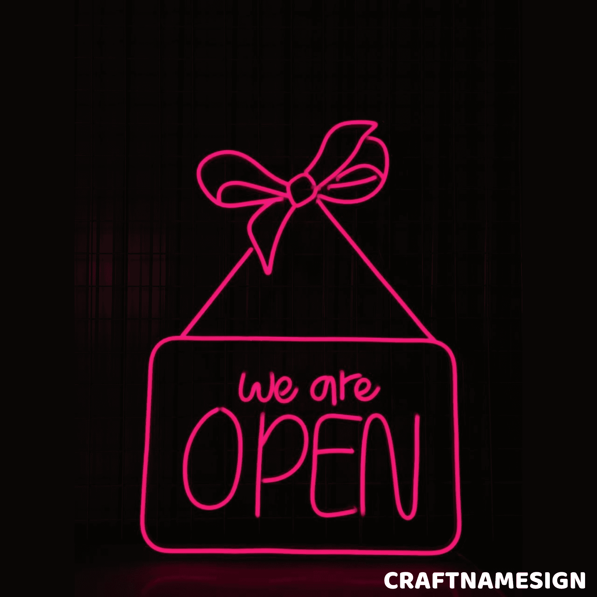 Craftnamesign We Are Open Neon Light, Open Sign Wall Decor, Welcome ...