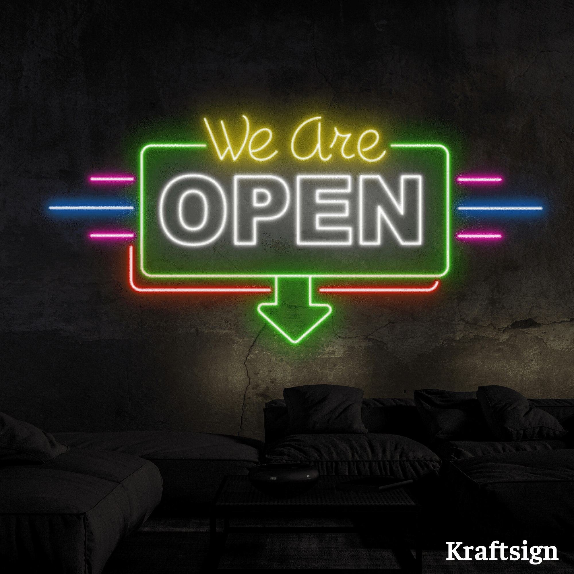 Craftnamesign We Are Open Neon Sign, Open Welcome Signage, Open LED ...