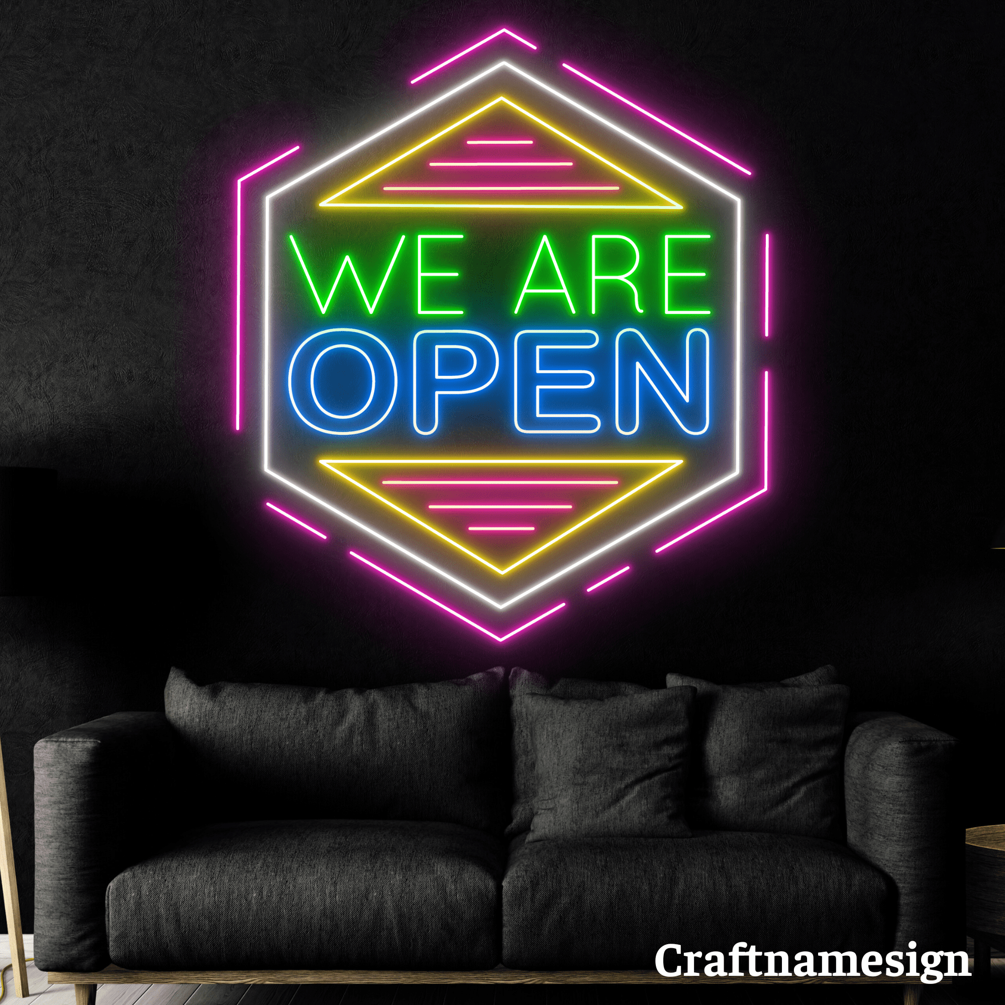 Craftnamesign We Are Open Welcome Neon Sign for Shop Store Wall Decor ...