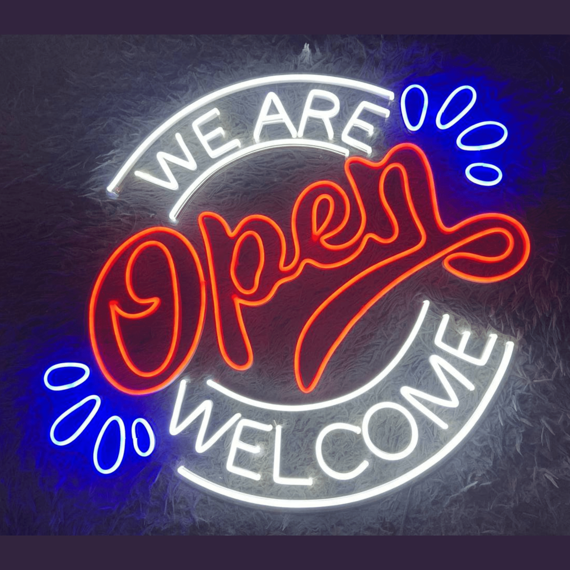 Craftnamesign We Are Welcome Neon Sign for 20" x 18" Shop Restaurant ...